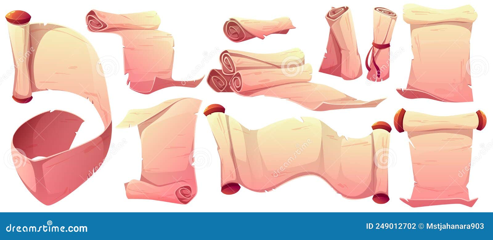 Ancient Paper, Parchment Scrolls, Manuscripts Stock Vector ...