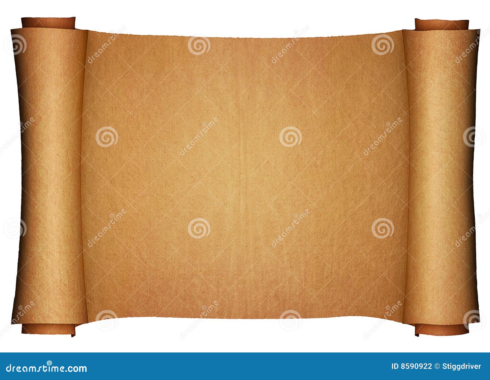 Ancient Paper Scroll Horizontal View Stock Illustration - Illustration ...