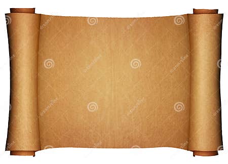 Ancient Paper Scroll Horizontal View Stock Illustration - Illustration ...