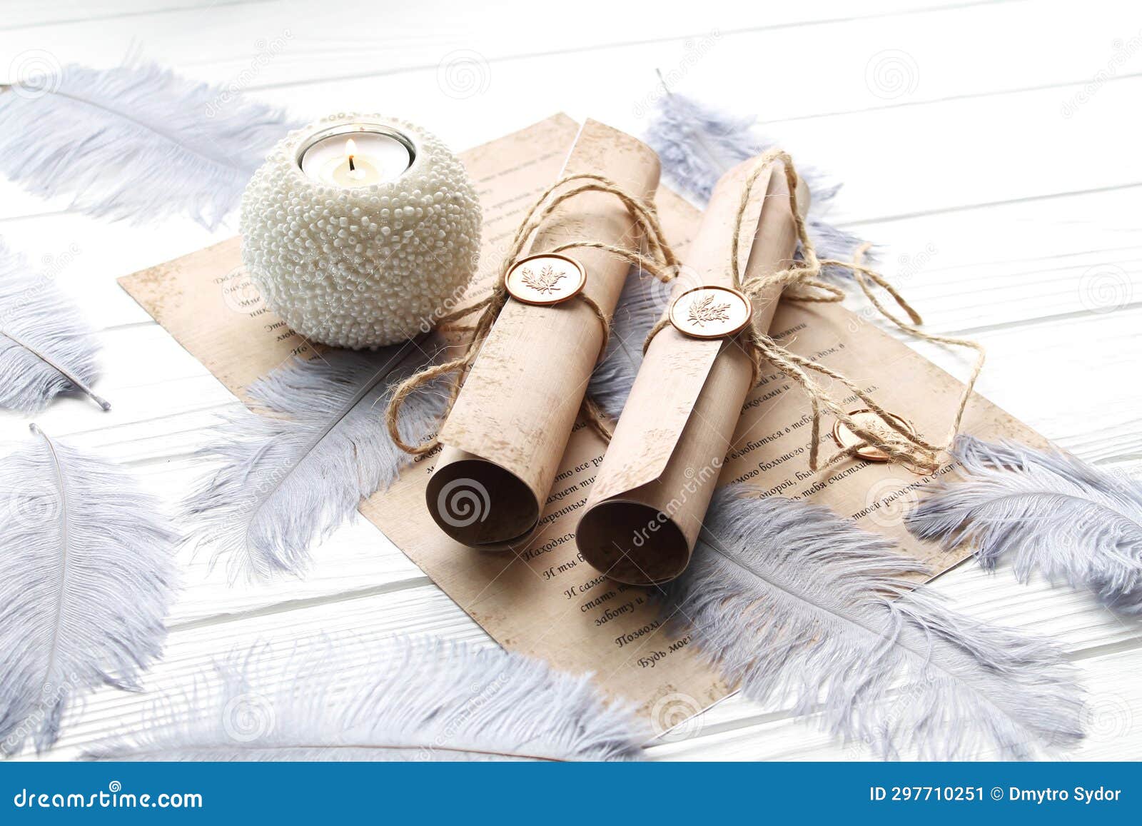 Ancient Paper Scroll Wax Seal Stamp Stock Image - Image of document ...