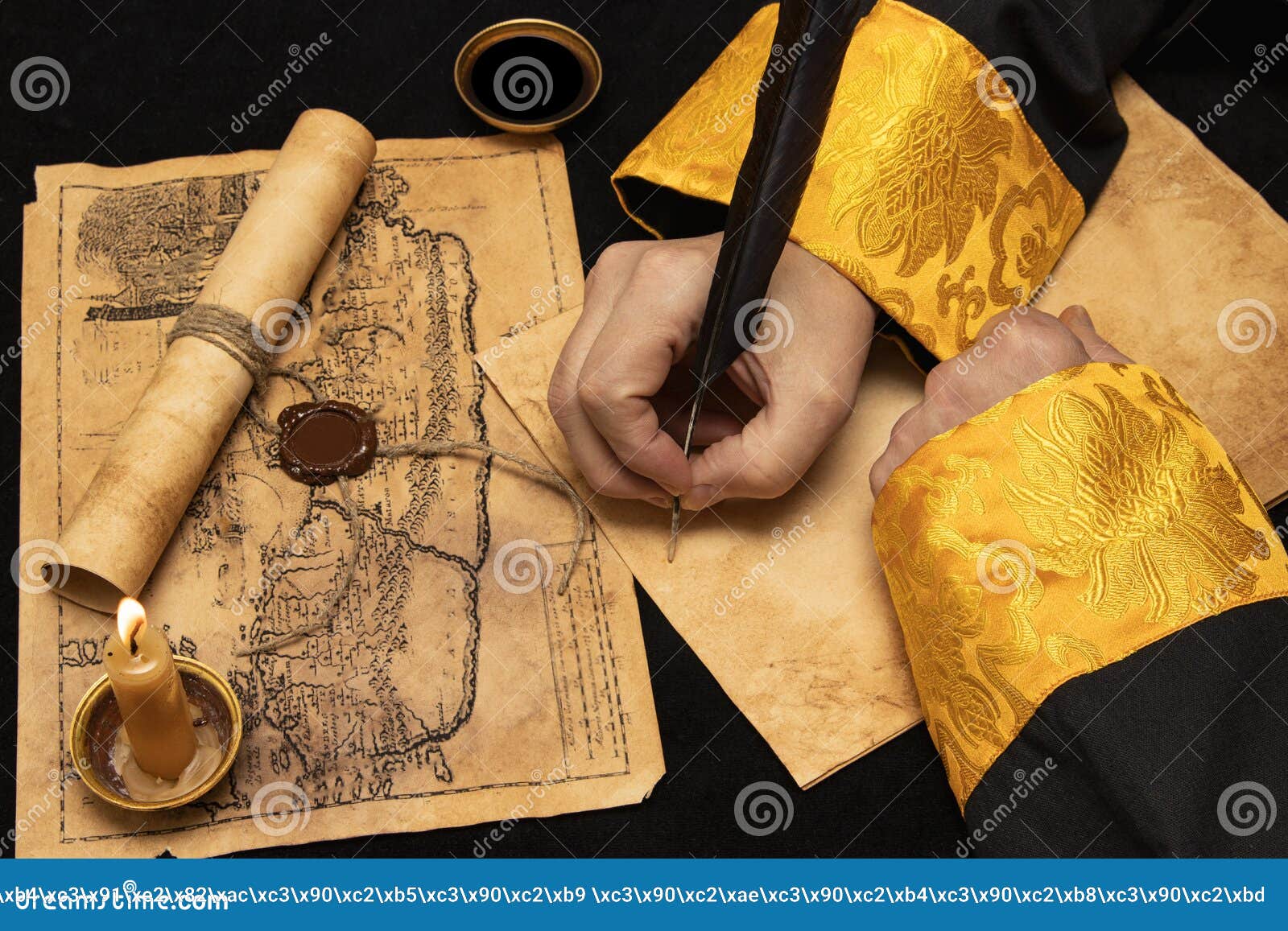 Ancient paper scrolls. stock photo. Image of vintage - 228636110