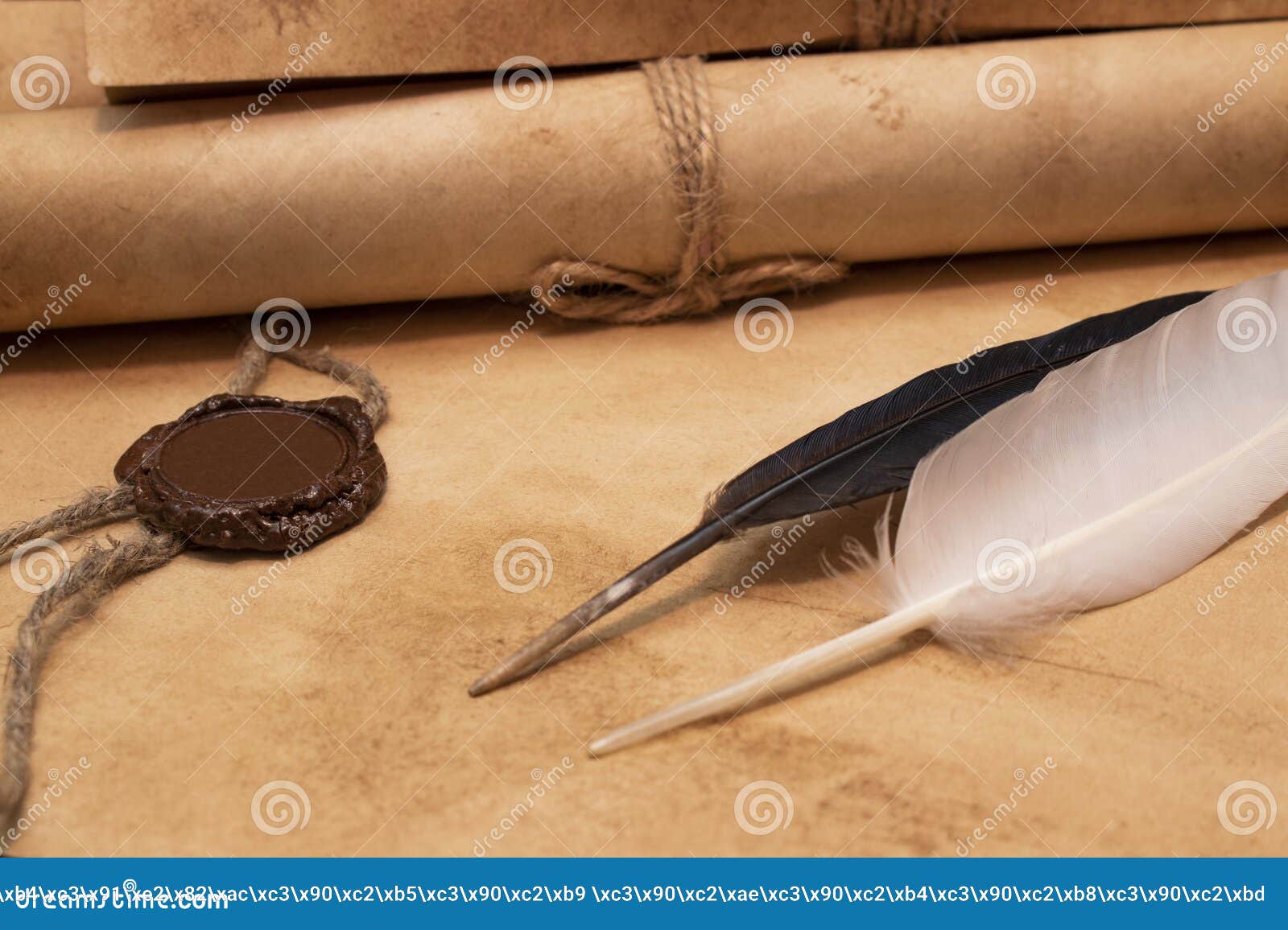 Ancient paper scrolls. stock image. Image of primitive - 226803809