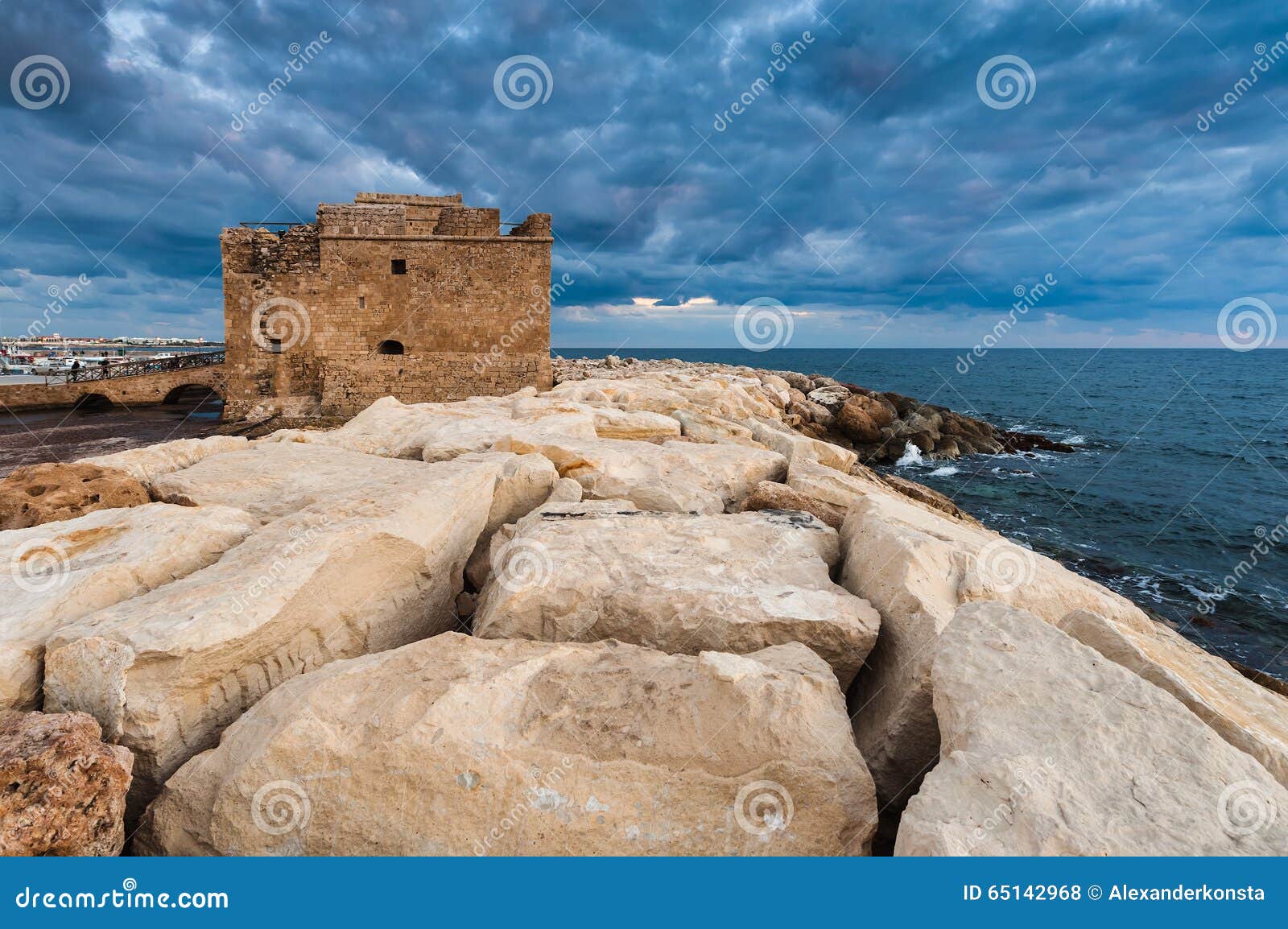 Ancient Paphos Castle Fortress. Stock Photo - Image of country ...