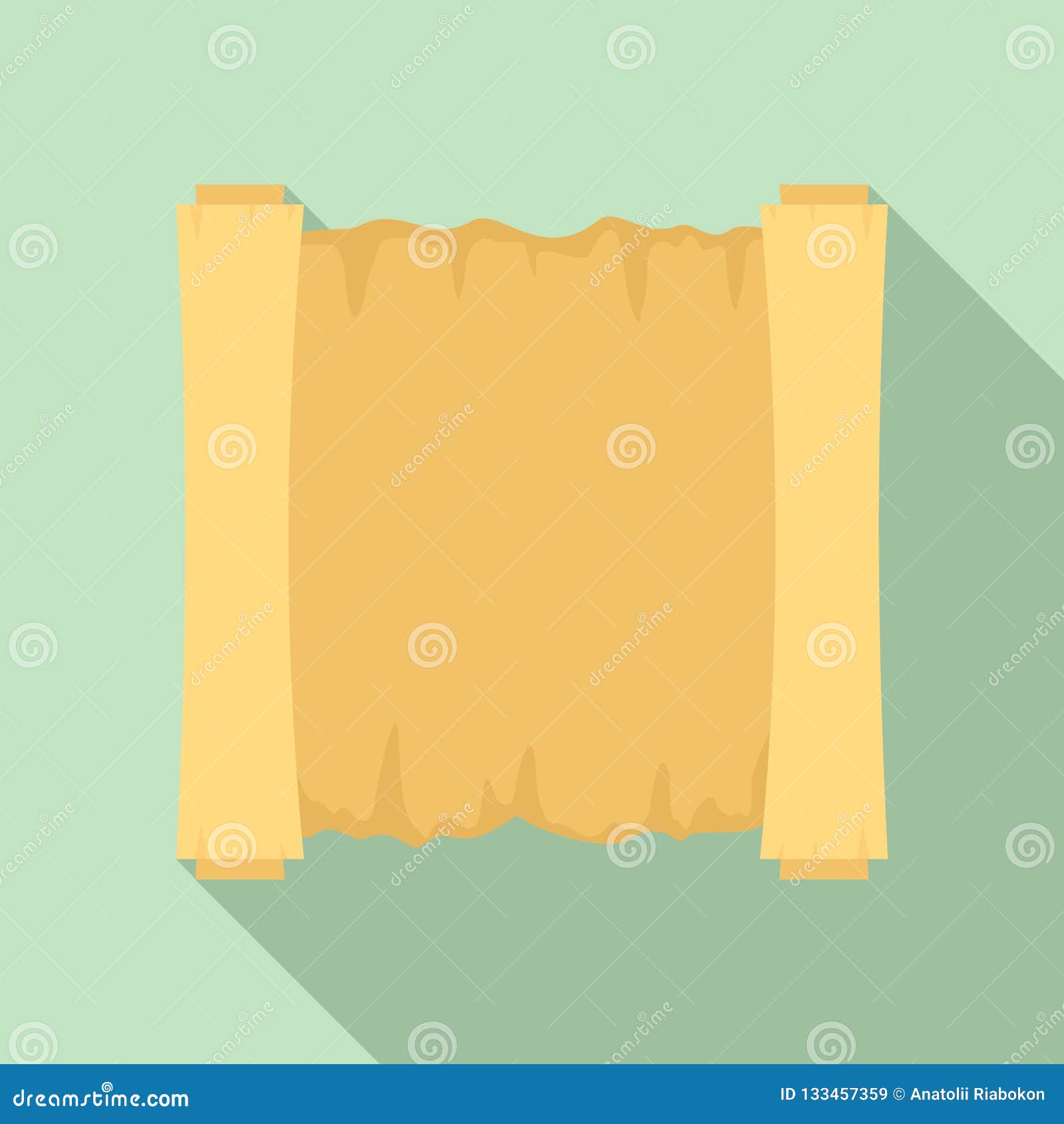 Ancient Papyrus Icon, Flat Style Stock Vector - Illustration of aged ...