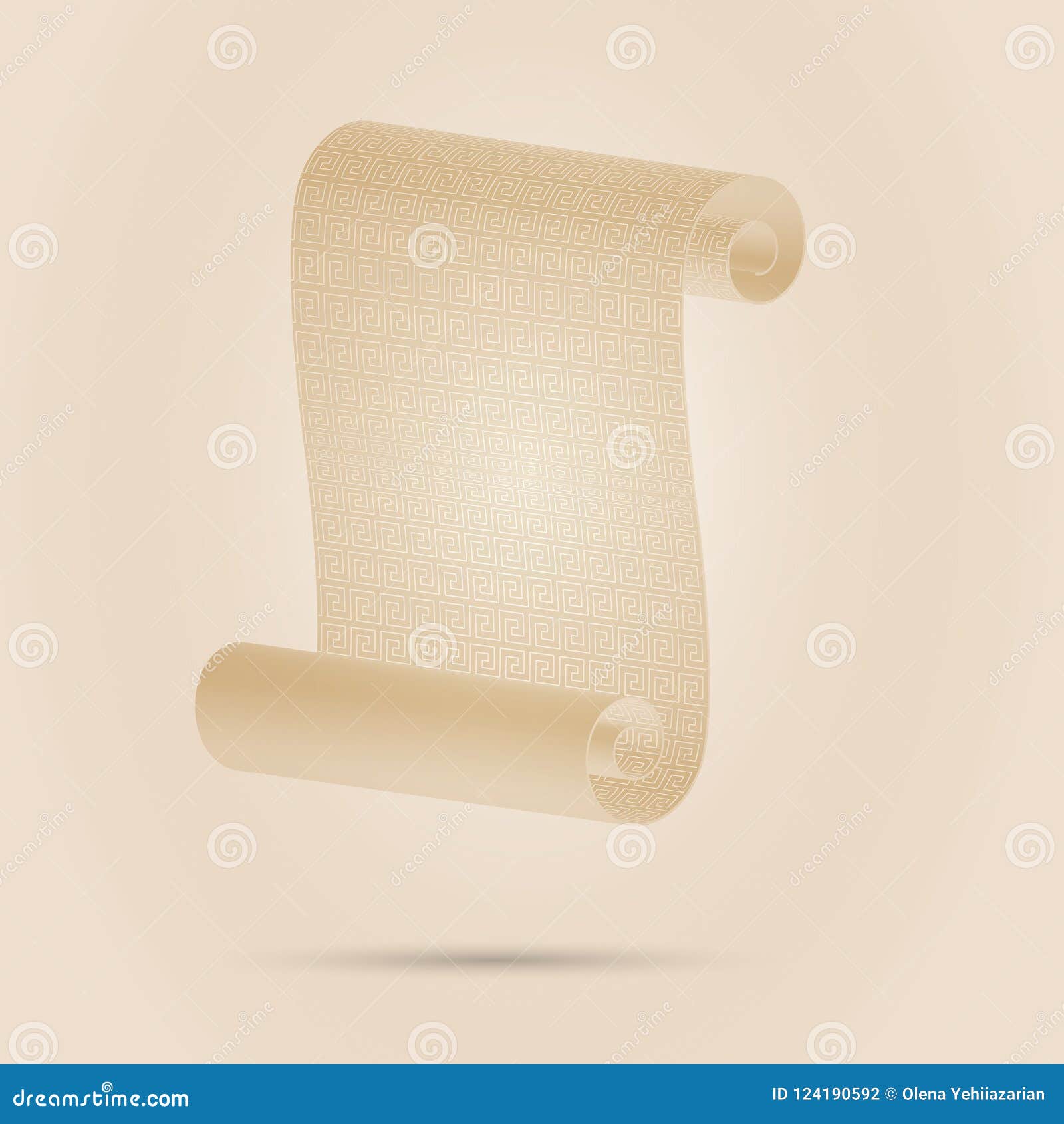 Ancient Papyrus Icon with Shadow on a Dark Background Stock Vector ...