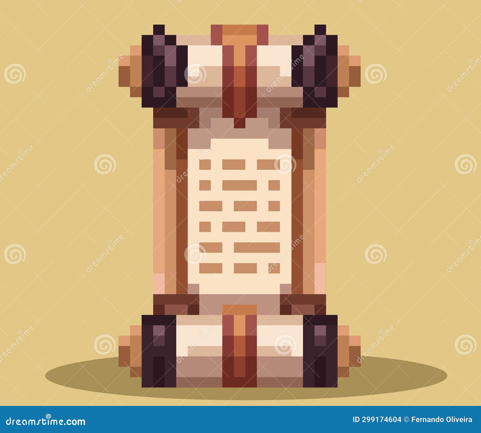 Ancient Parchment, Pixel Art, Editable Vector, 8-bit Illustration ...