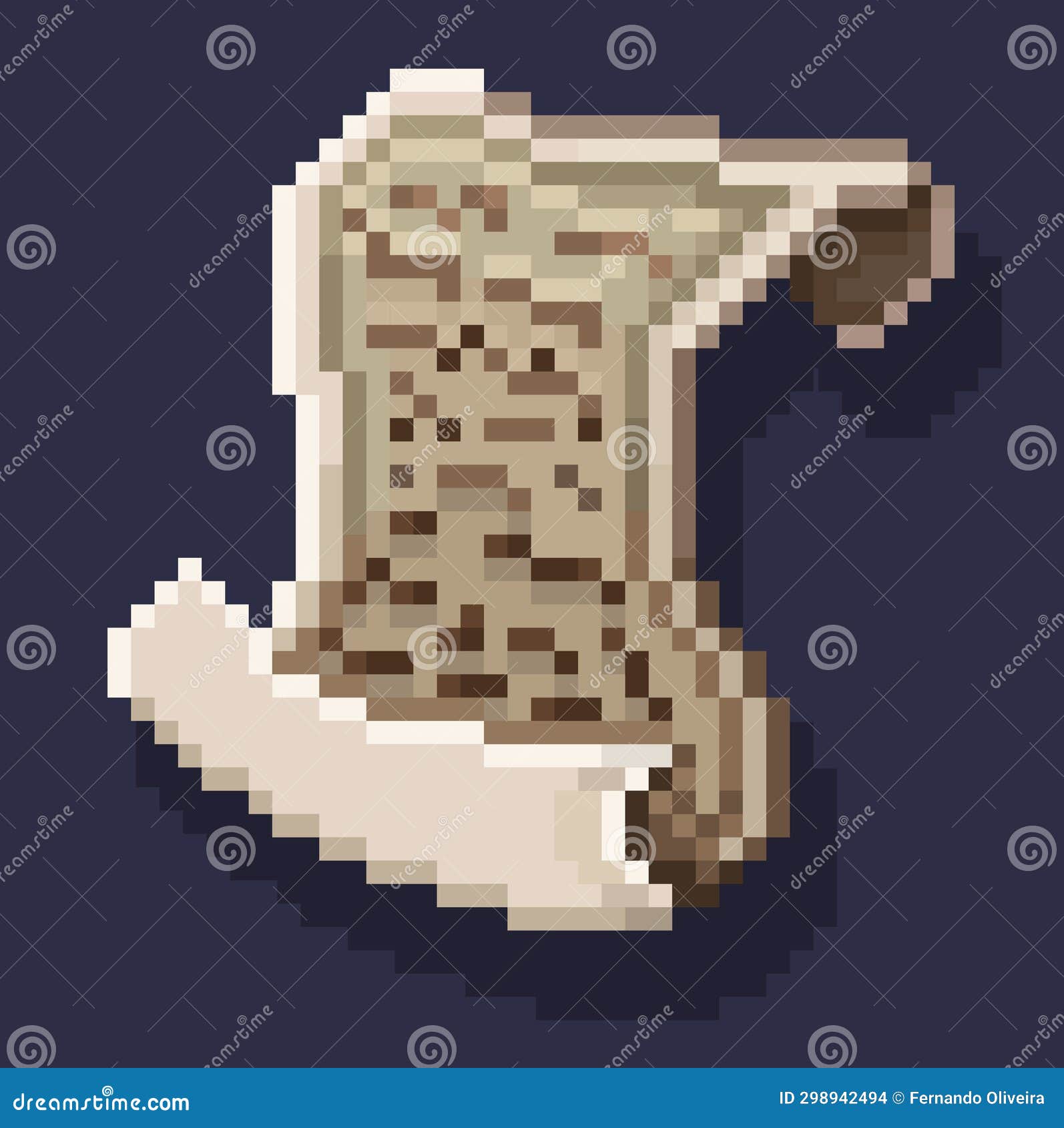 Ancient Parchment, Pixel Art, Parchment Pixel Art Vector Illustration ...