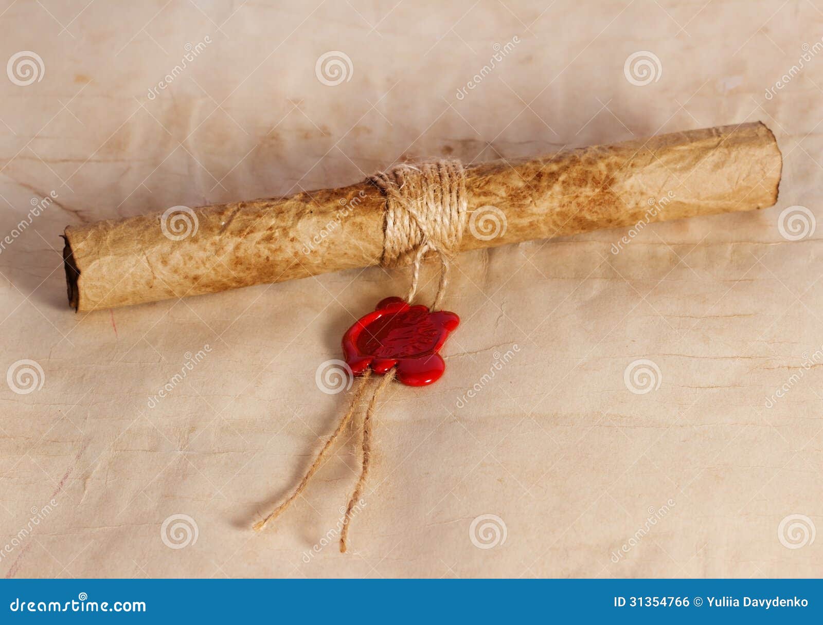 Ancient parchment scroll stock photo. Image of roll, rope - 31354766