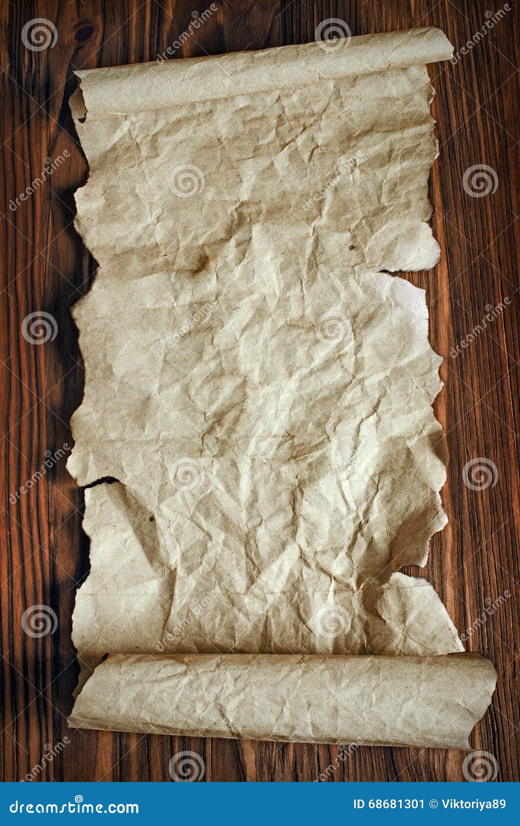 The Ancient Parchment Or Unrolled Scroll Stock Image - Image of travel ...