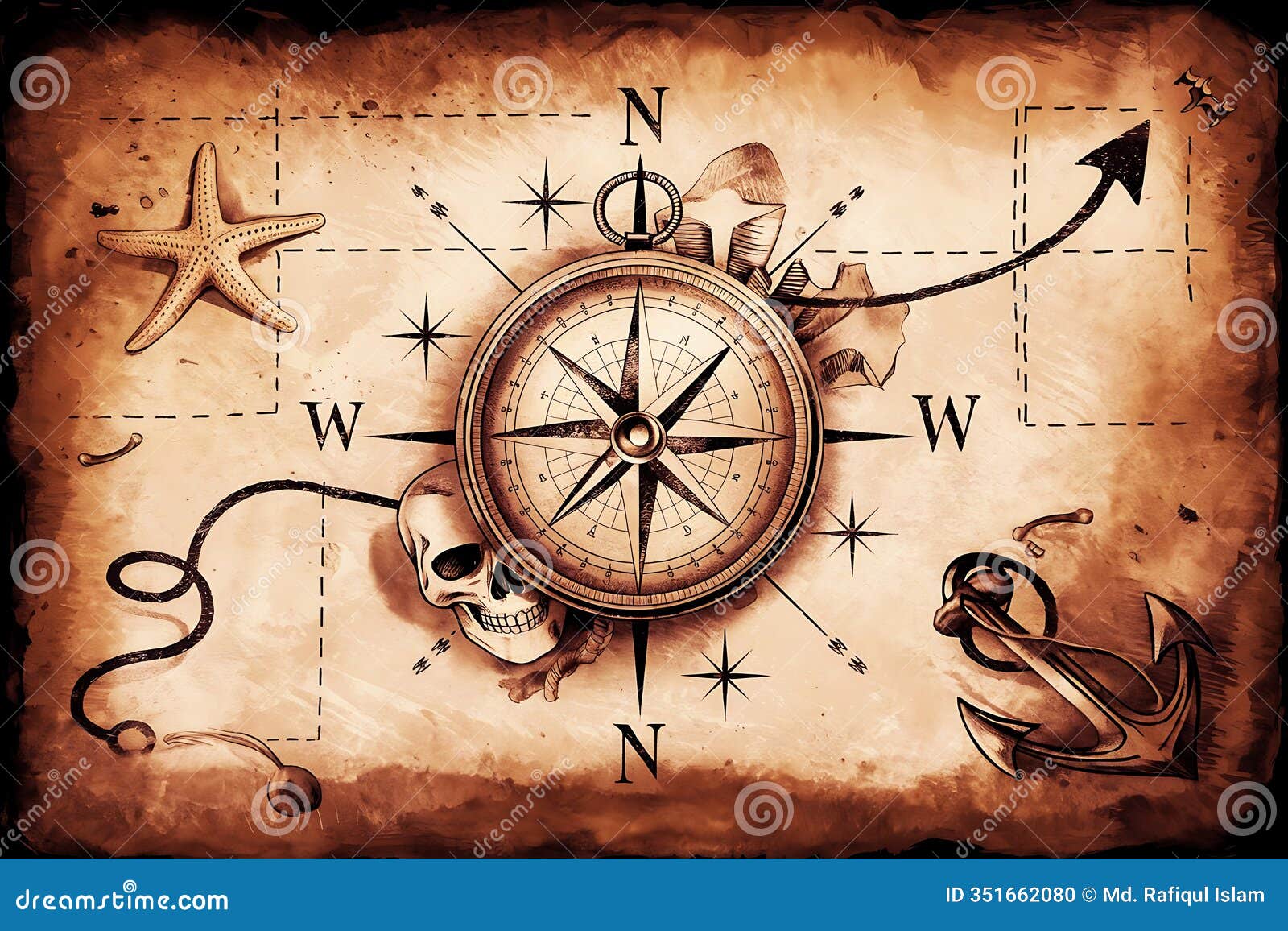 Parchment With Compass Rose Stock Photo | CartoonDealer.com #170599794
