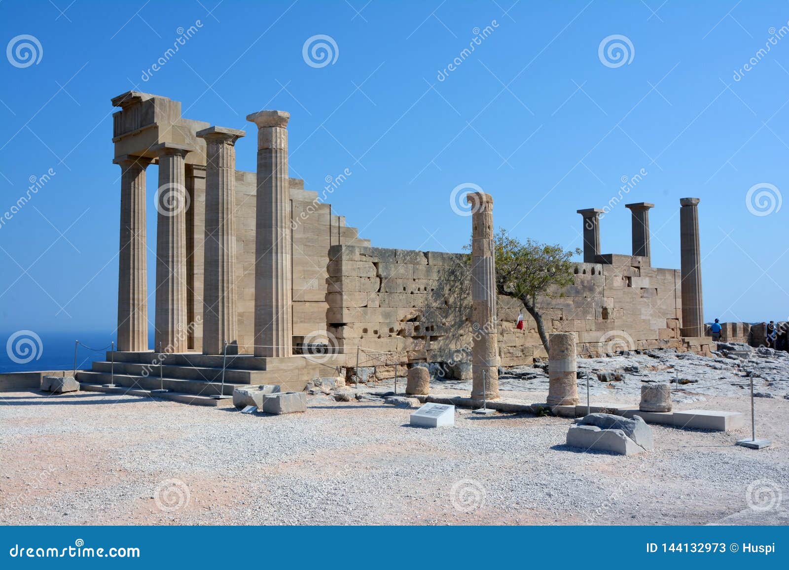 Ancient Lindos, Acropolis stock image. Image of rhodes - 144132973