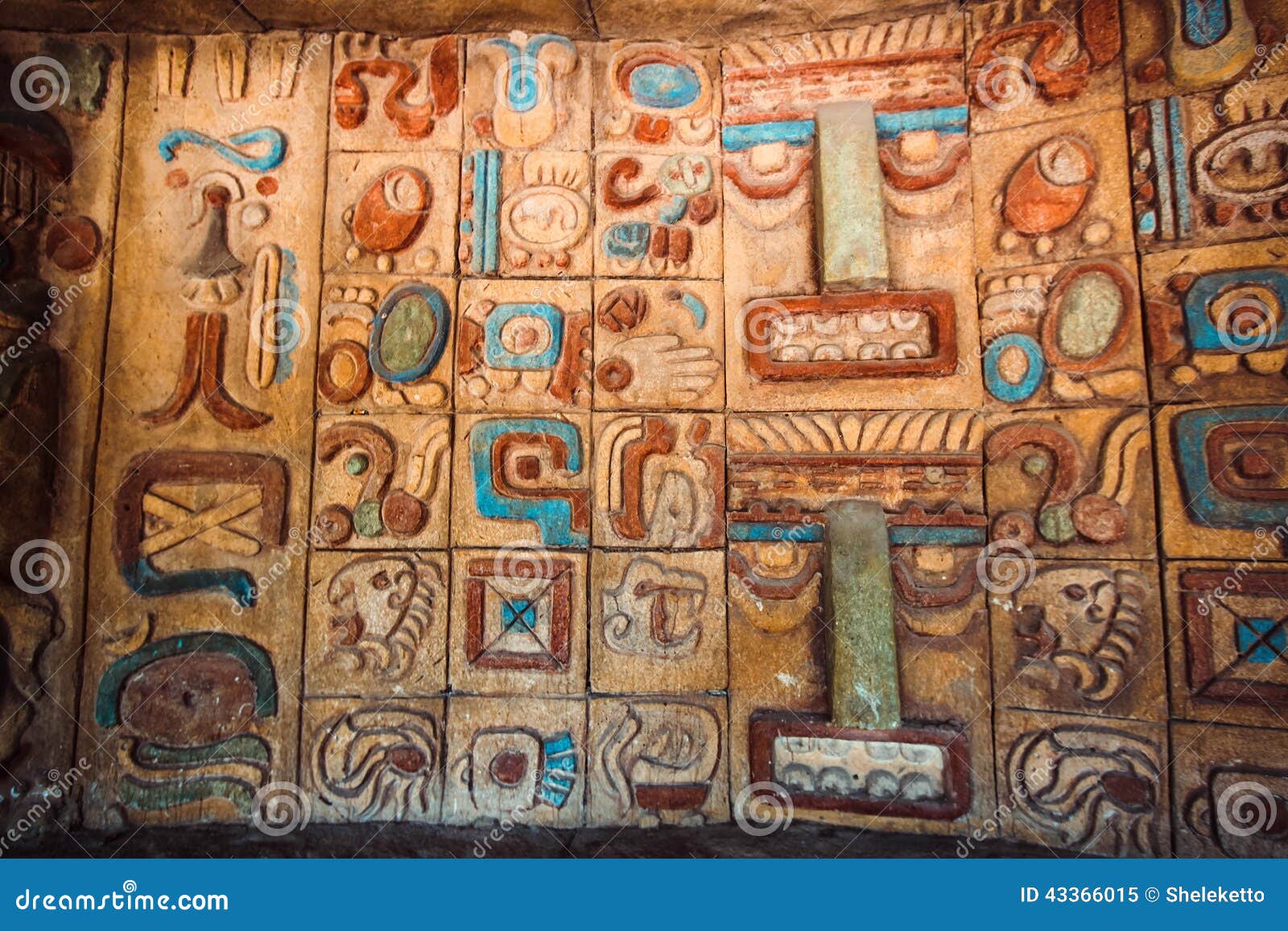Ancient Maya And Aztecs Pattern Stock Image - Image: 43366015