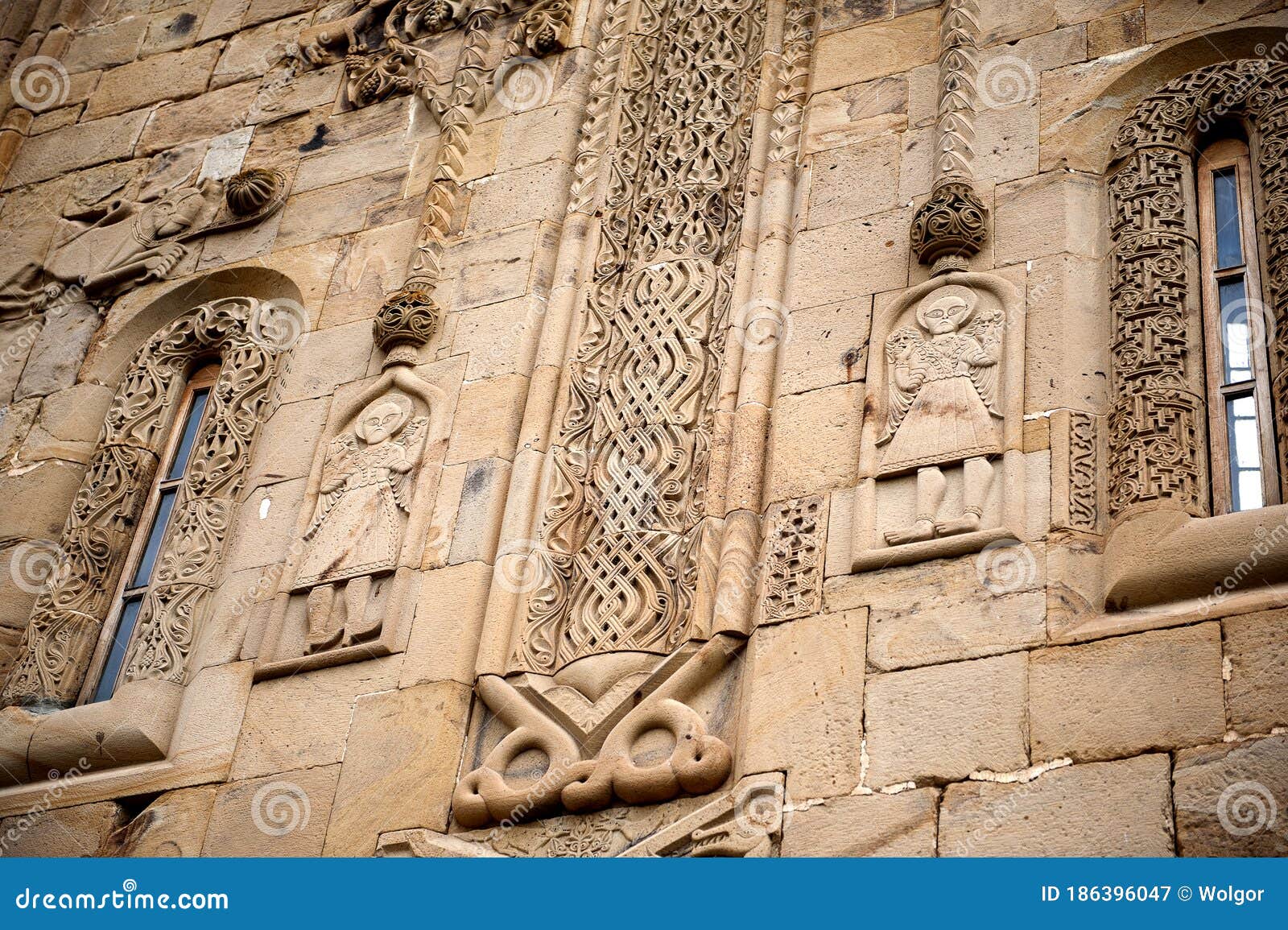 Ancient Patterns on the Wall of the Ancient Fortress Stock Image ...