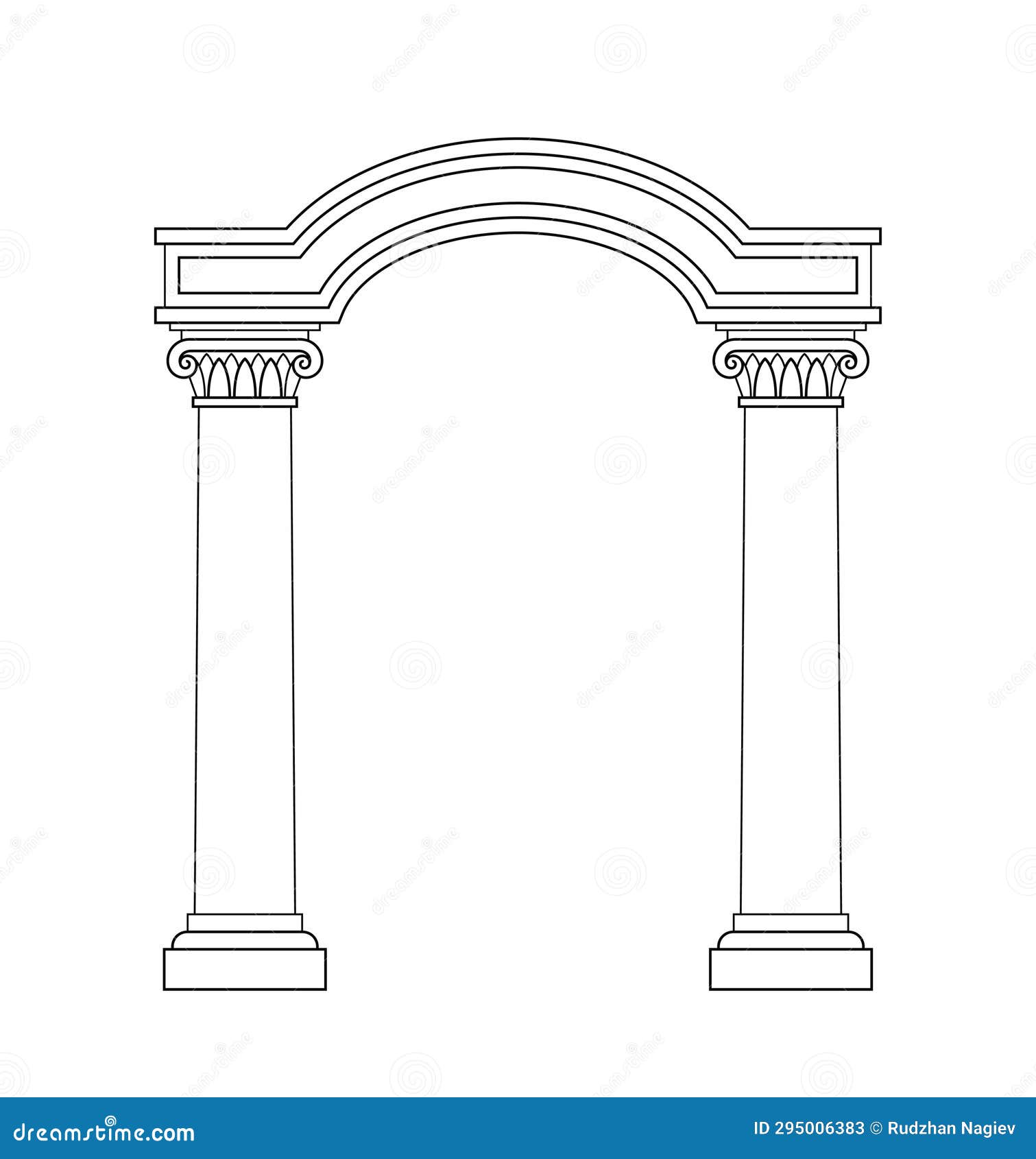 Ancient Pediment Vector Line Concept Stock Vector - Illustration of ...