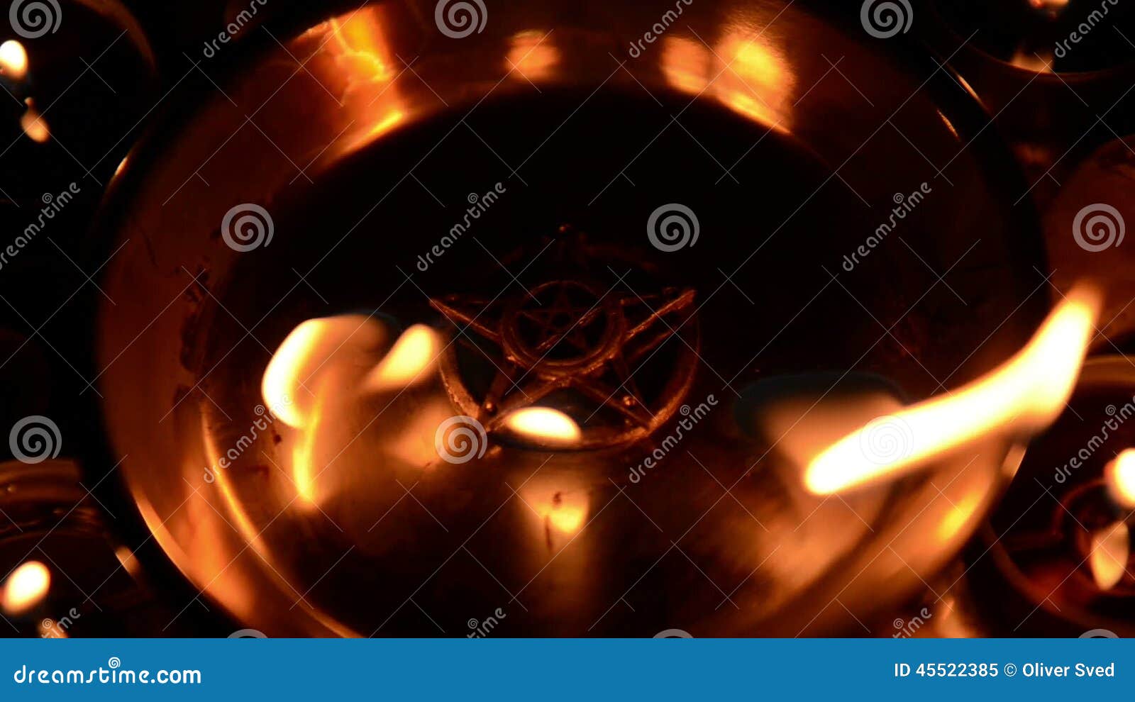 Ancient pentagram burning stock video. Video of pentacle - 45522385
