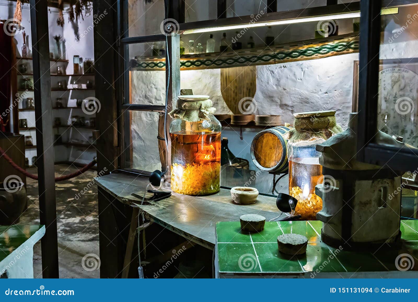 Ancient perfume laboratory stock photo. Image of mallorca - 151131094