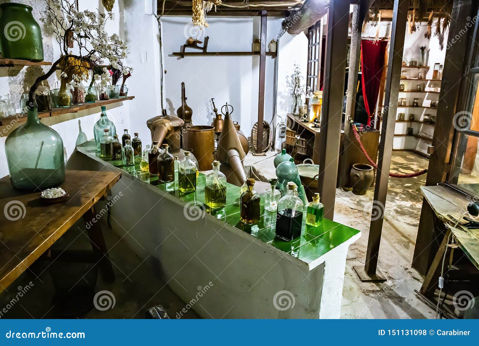 Ancient perfume laboratory stock photo. Image of european - 151131098