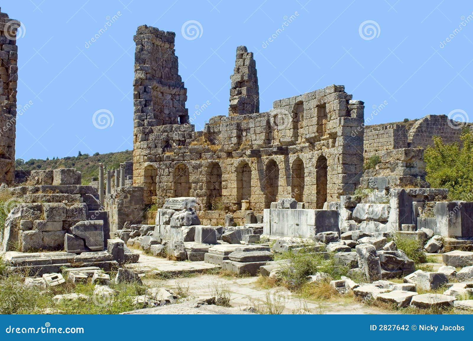 Ancient Perge stock photo. Image of greek, tourism, history - 2827642