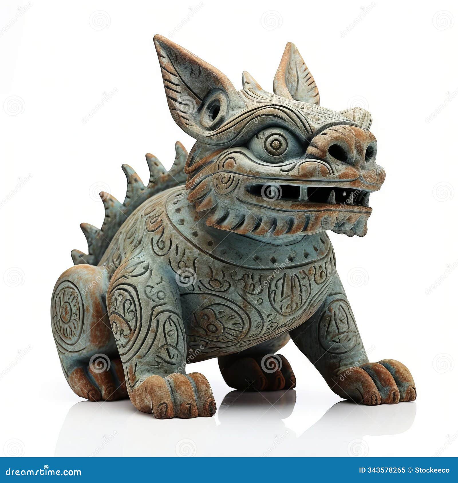 Ancient Persian Mythical Creature Pottery Sculpture Artwork Isolated ...