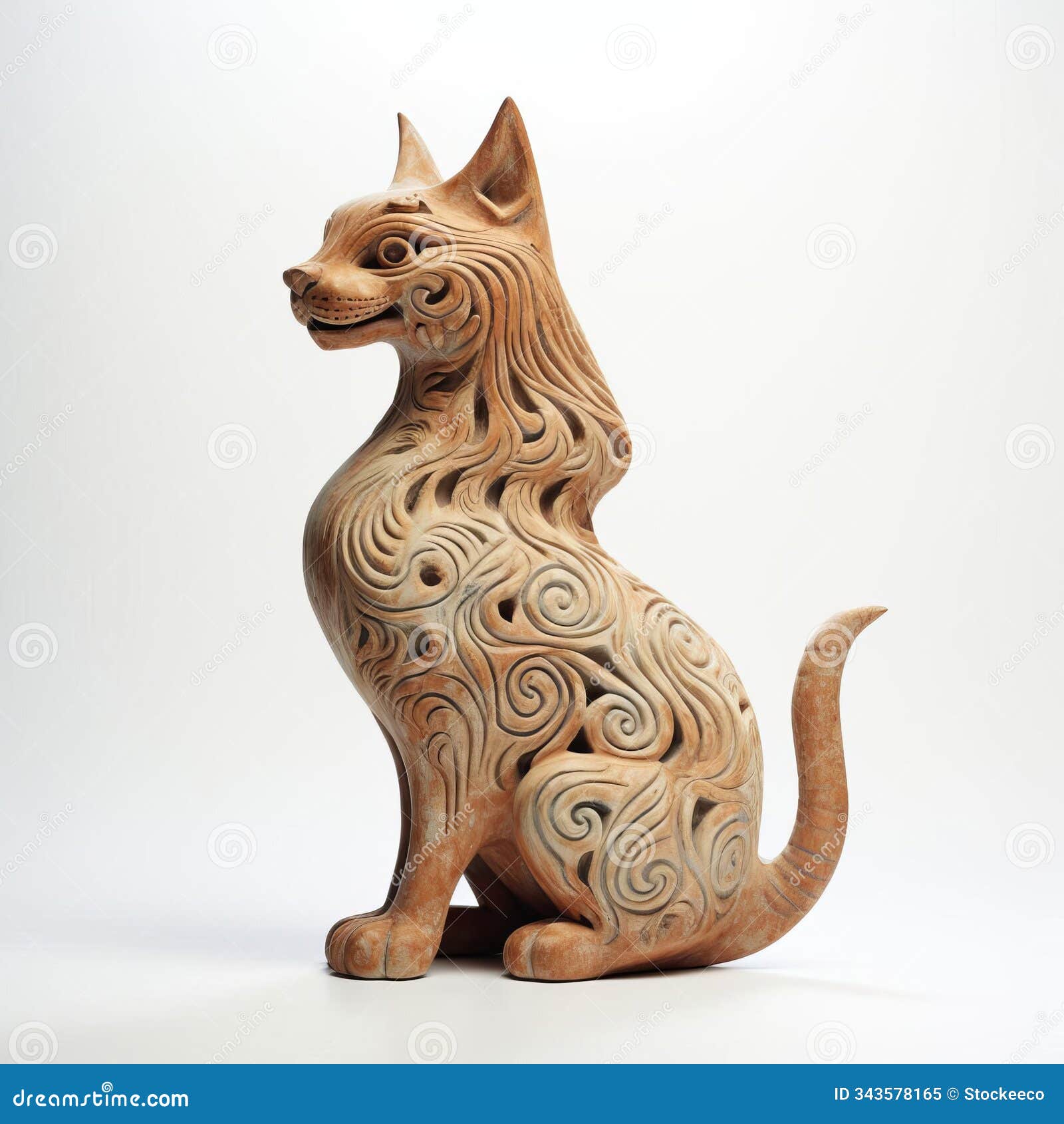 Ancient Persian Mythical Creature Pottery Sculpture Isolated White ...