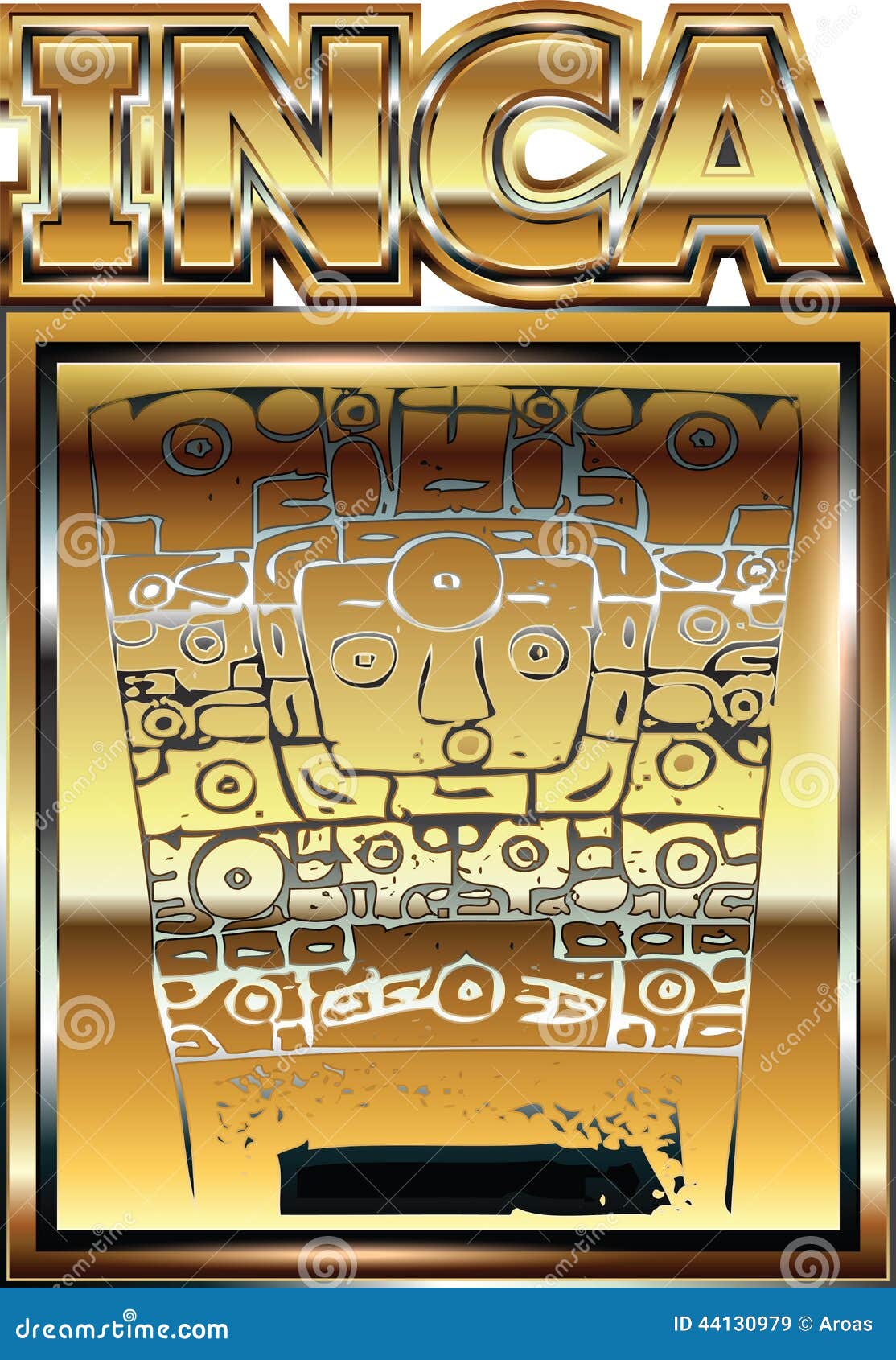 Ancient Peruvian Gold Ornament Illustration Stock Vector - Illustration ...