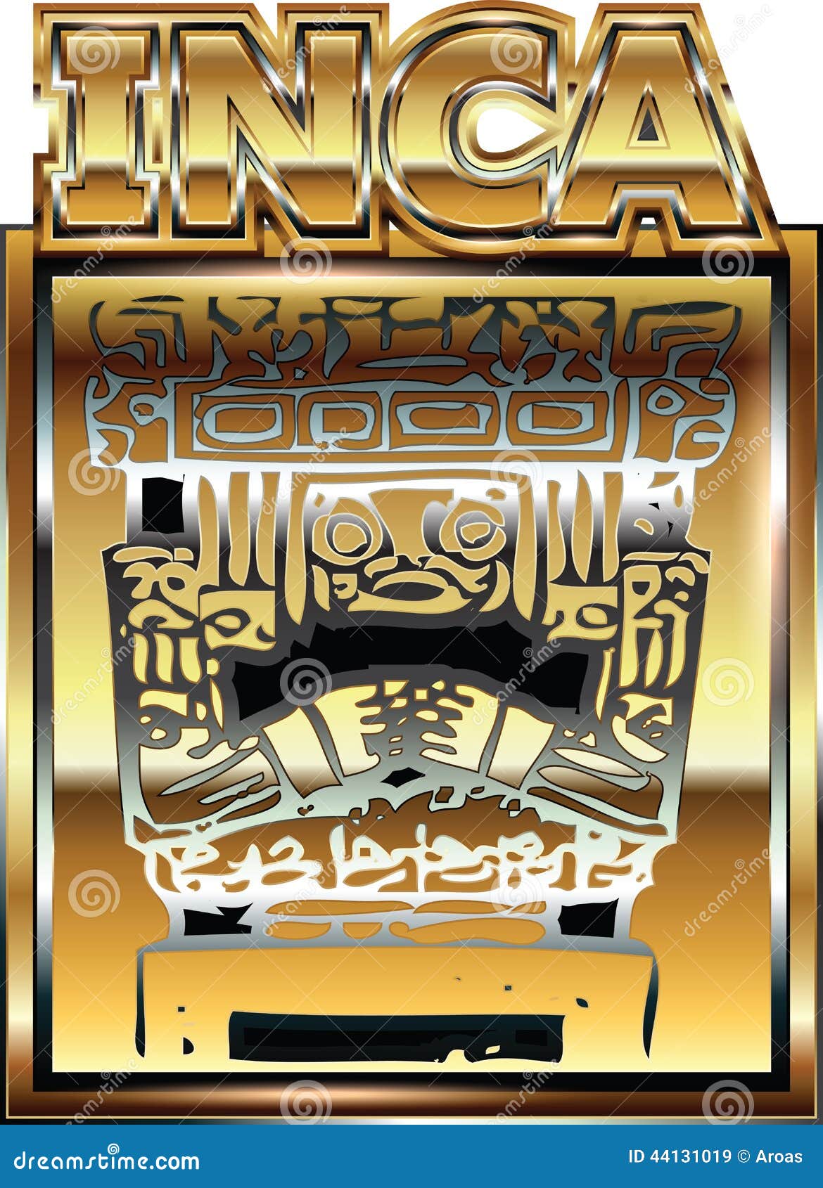 Ancient Peruvian Gold Ornament Illustration Stock Vector - Illustration ...