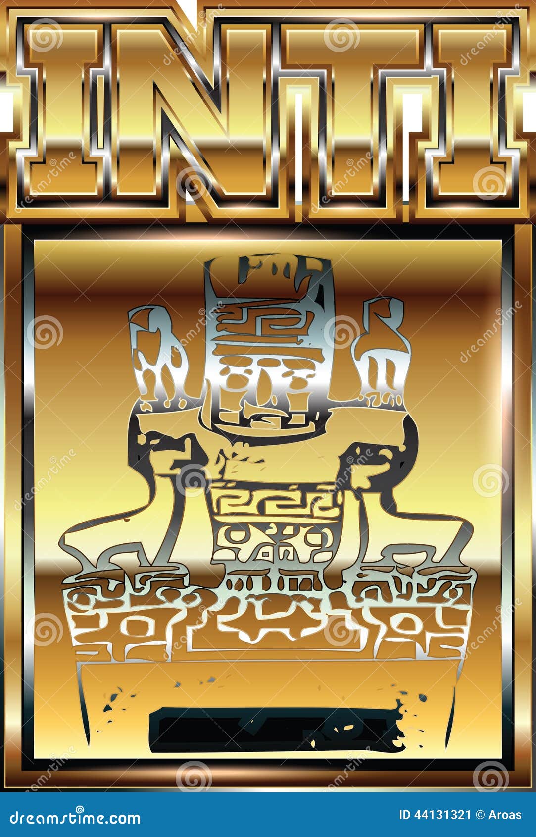 Ancient Peruvian Gold Ornament Illustration Stock Vector - Illustration ...