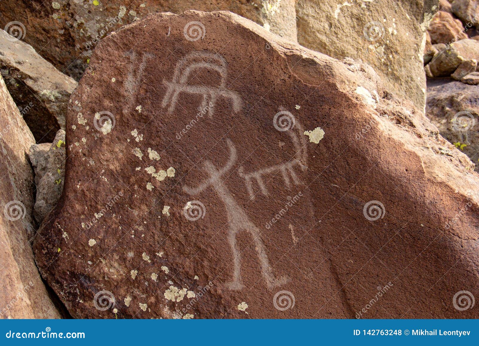 Ancient Petroglyphs in Mountains of Armenia Stock Photo - Image of ...