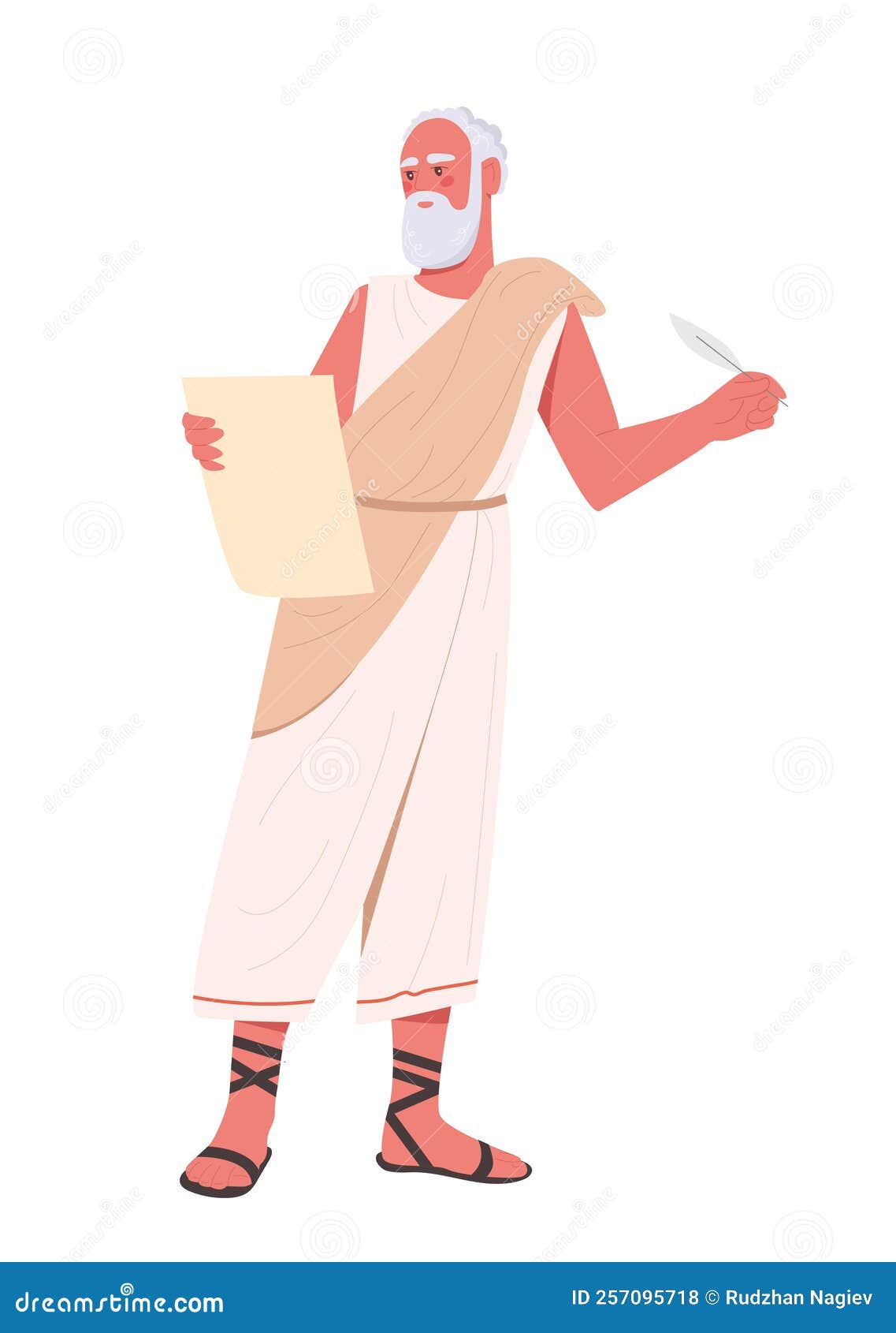 Ancient Philosopher Concept Stock Illustration - Illustration of pose ...