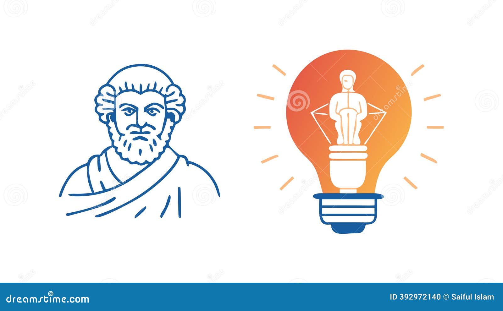 Ancient Philosopher Vector Illustration For Educational And Artistic ...