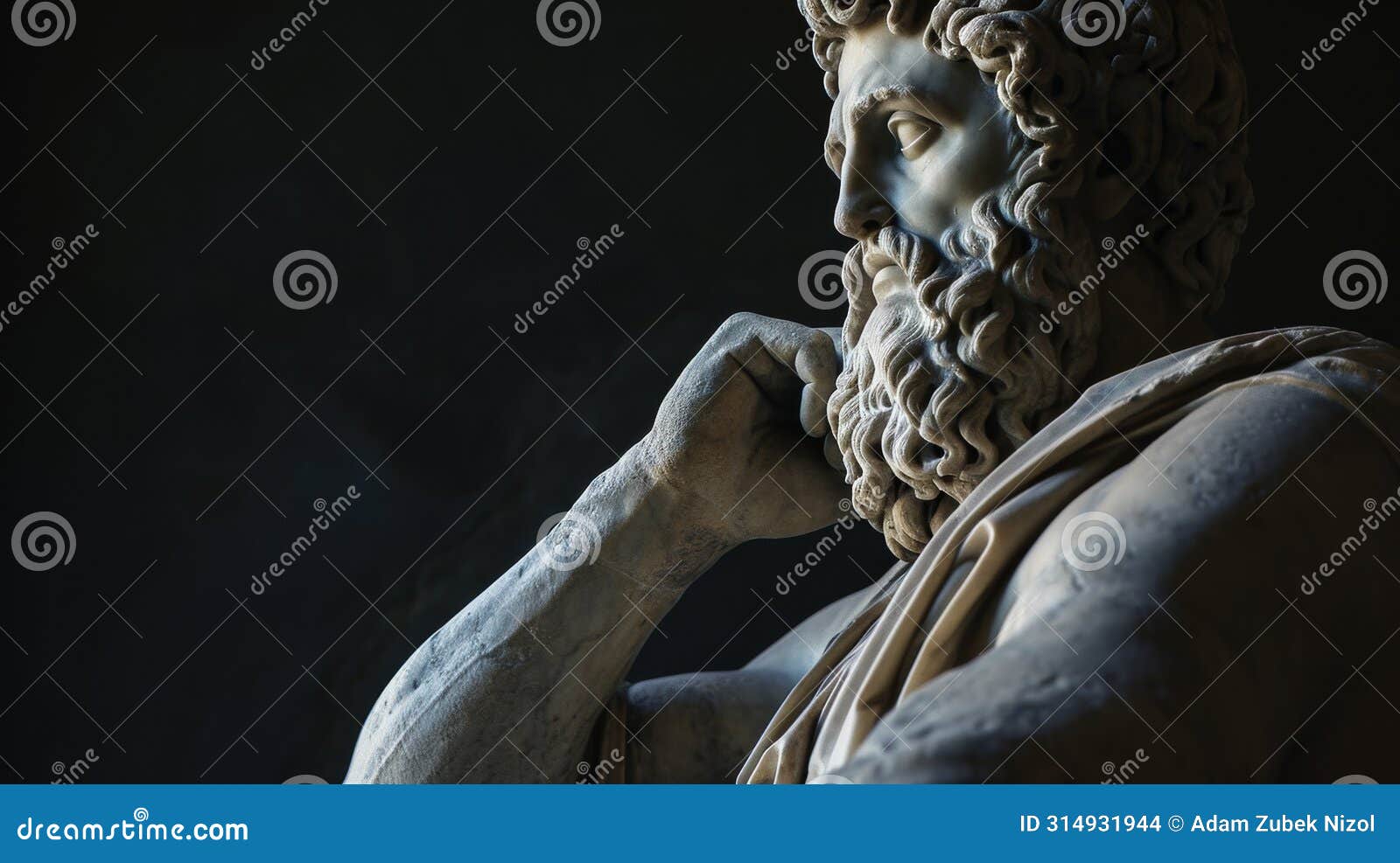 Statue Of Thoughtful Man On Red Background. Confusion And Overthinking ...