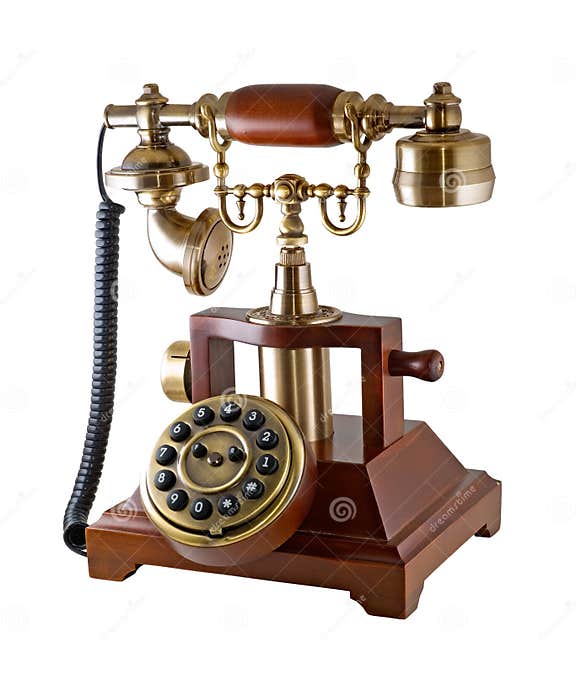 Ancient phone stock image. Image of isolated, white, telecommunications ...