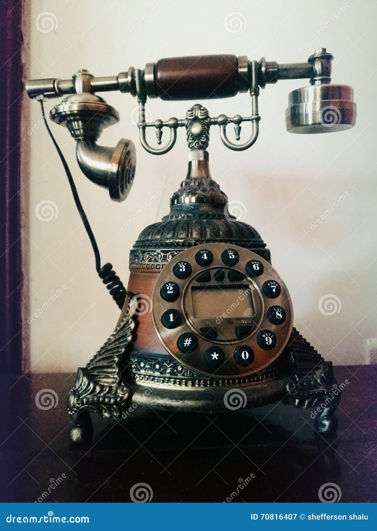 Ancient phone stock image. Image of phone, telephone - 70816407
