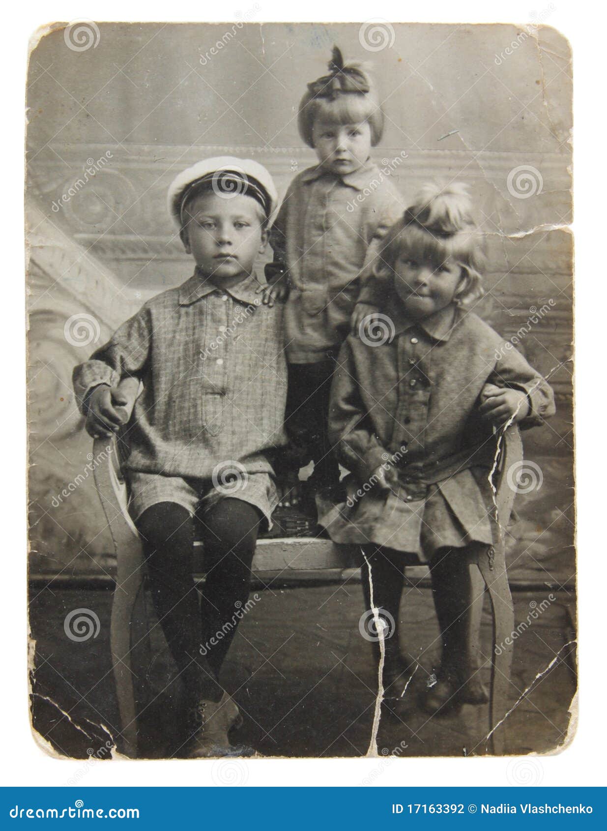 Ancient Photo of Sisters and Brother Stock Photo - Image of people ...