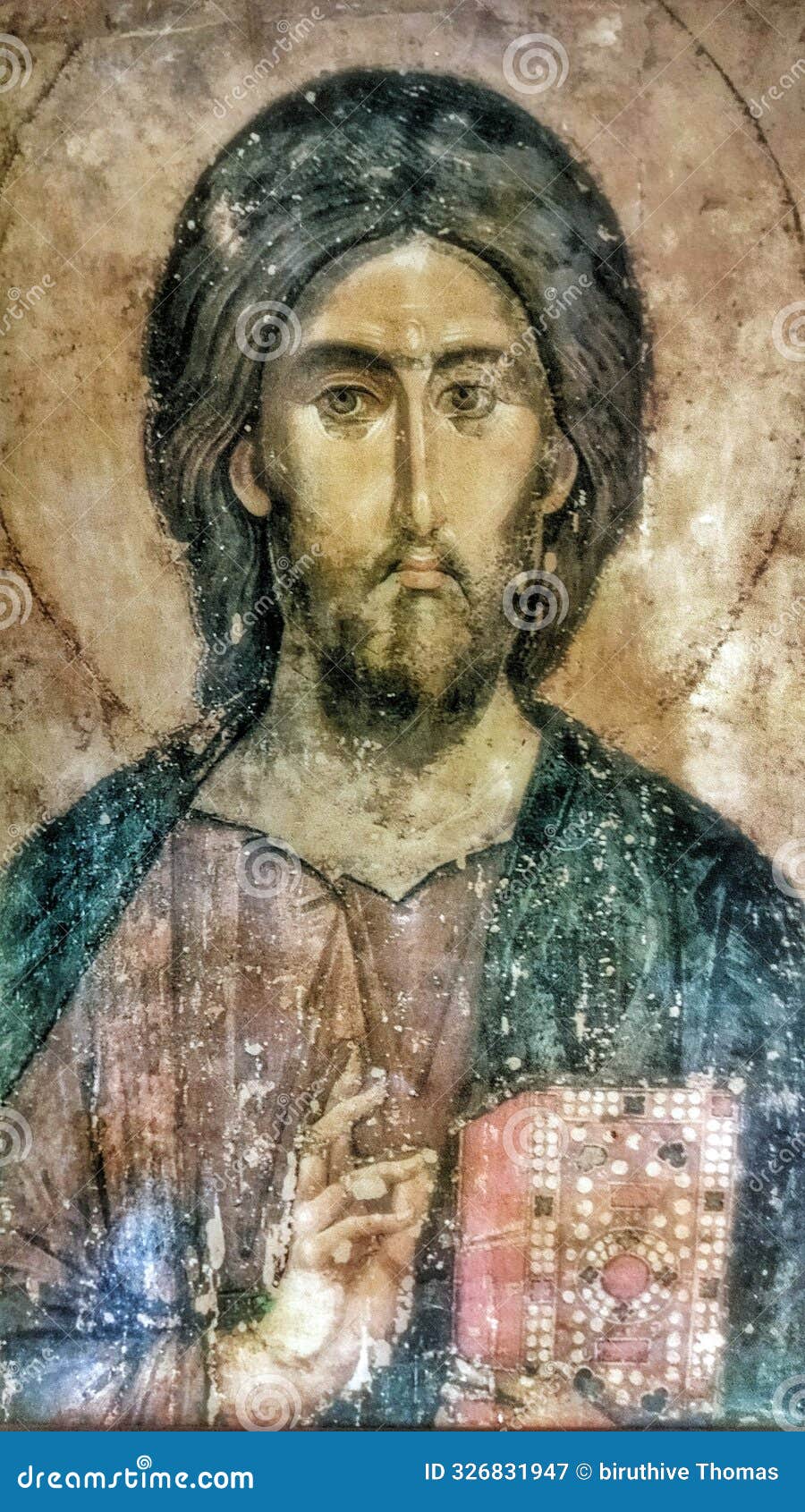 Ancient Picture Of Jesus Christ, The Lord And King Stock Image ...