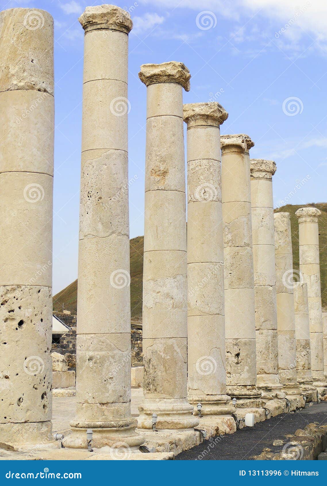 Ancient Pillars at the City of Beit Shean Stock Photo - Image of empire ...