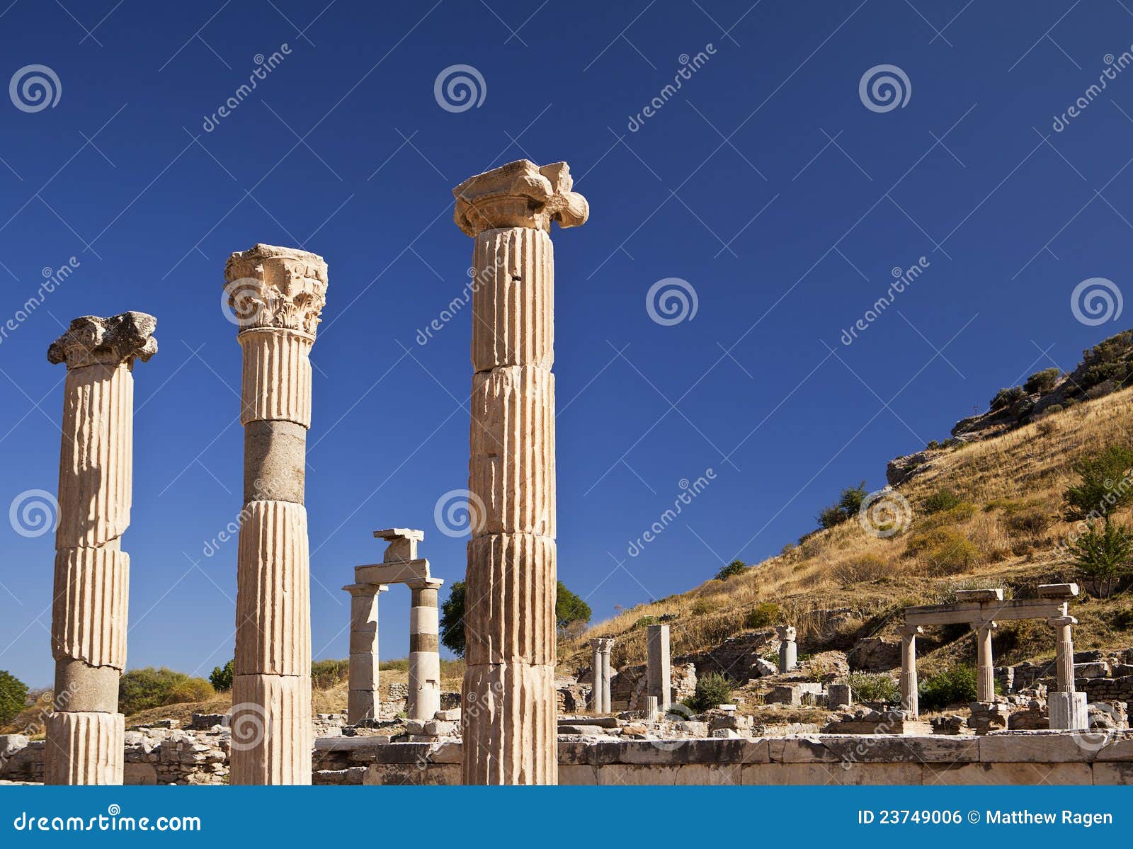 Ancient Pillars of Ephesus stock photo. Image of roman - 23749006