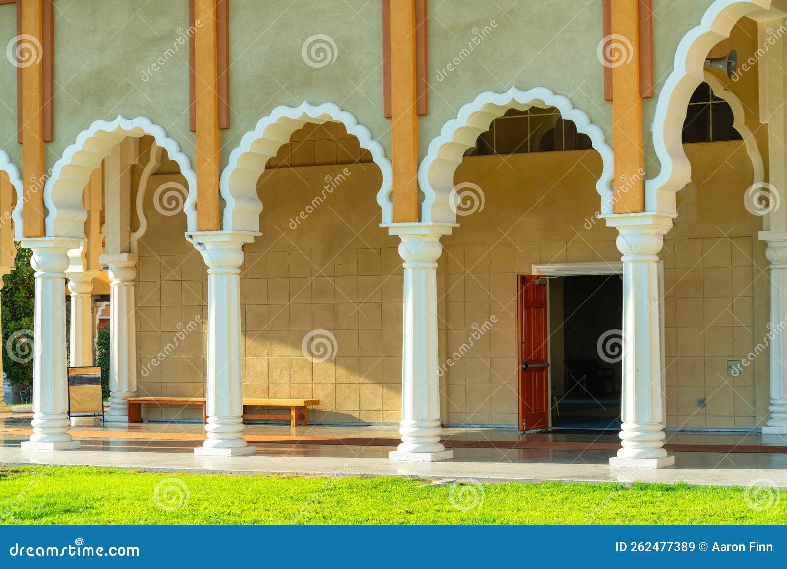 Ancient Pillars on Front of Building with Grass Stock Image - Image of ...