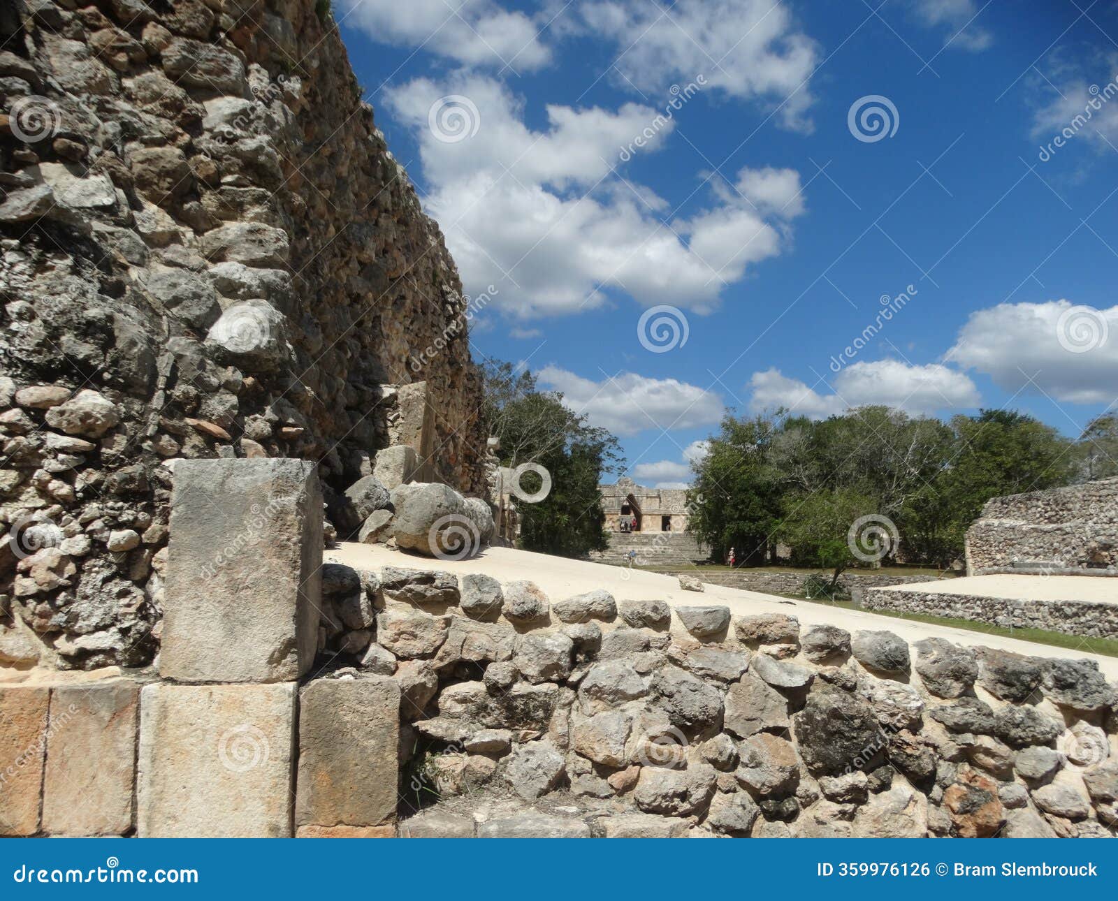 Ancient Playing Field in Uxmal Stock Photo - Image of ruins, stone ...