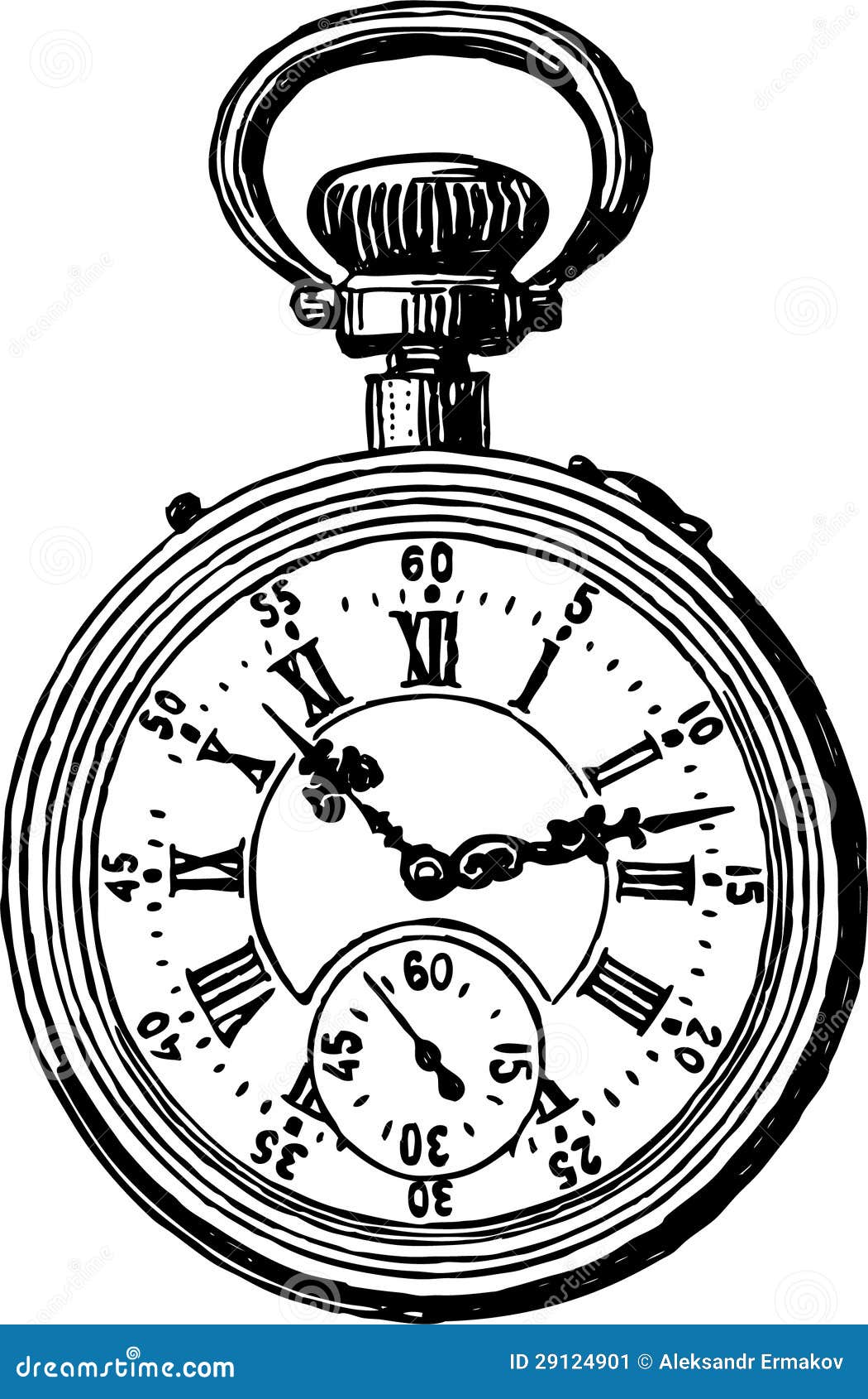 Ancient pocket watch stock vector. Illustration of isolated - 29124901
