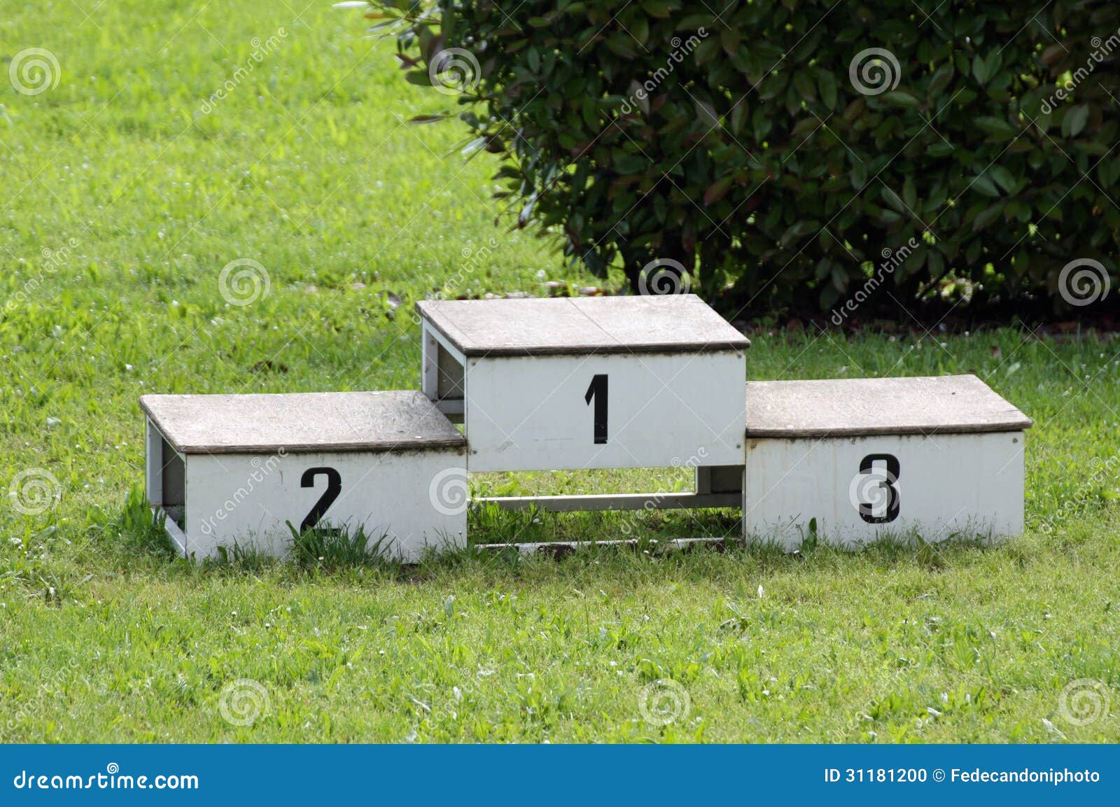 Ancient Podium for the Awards of the Athletics in the Middle of Stock ...