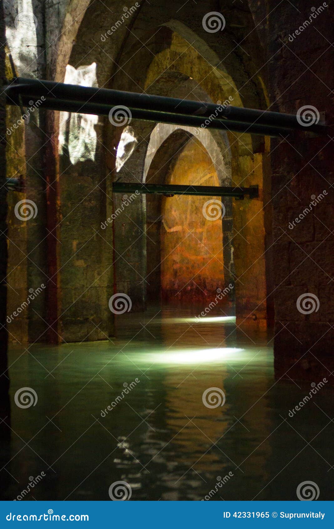 The Ancient Pool of the Arches . Stock Image - Image of israel, tunnel ...