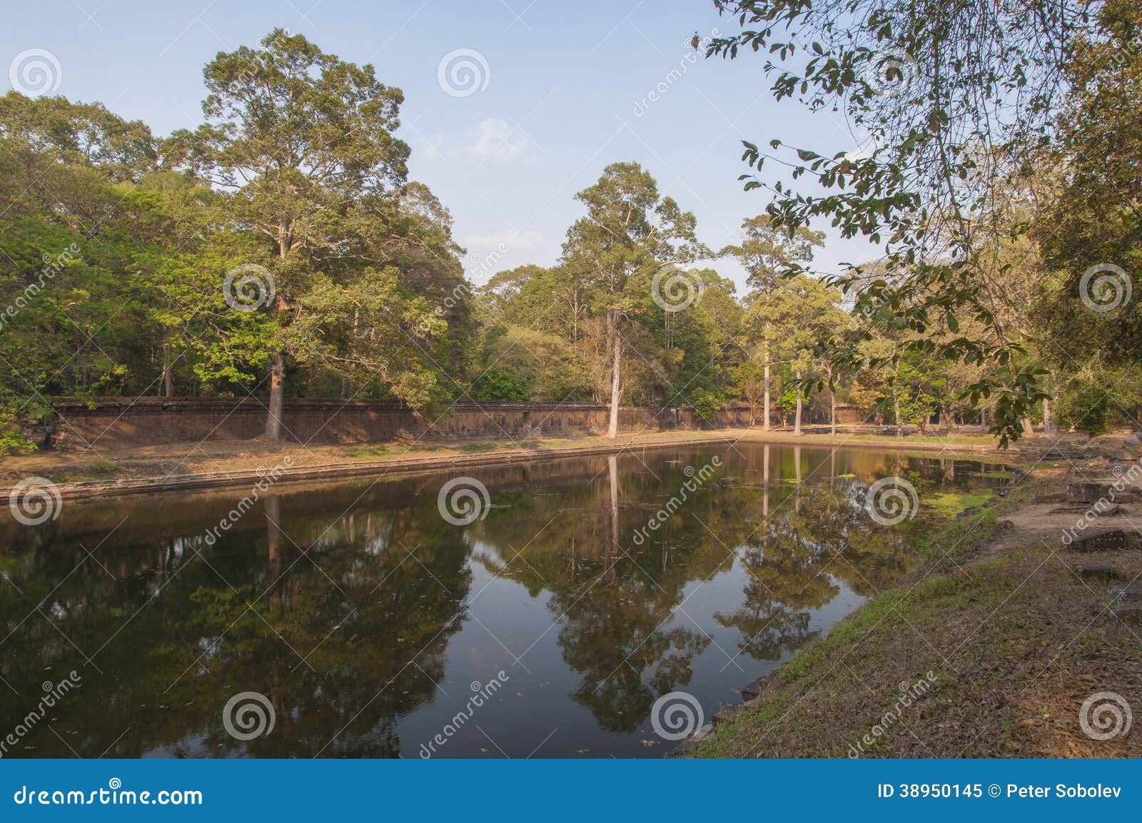 Ancient Pool Near Angkor Temples Stock Image - Image of cambodia, pond ...