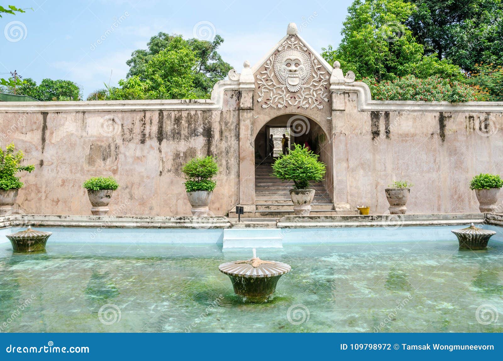 Ancient Pool at Taman Sari Water Castle Yogyakarta, Java, Indon Stock ...
