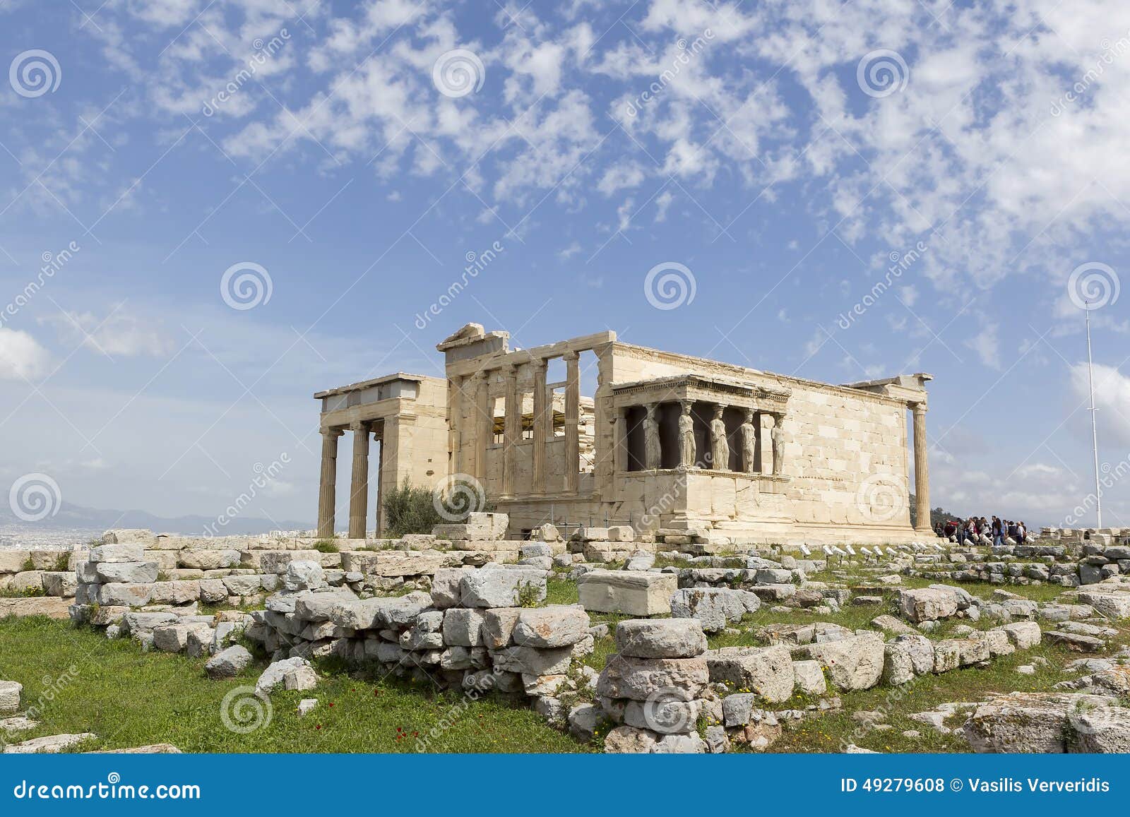 The Ancient Porch of Caryatides in Acropolis, Athens, Greece Editorial ...