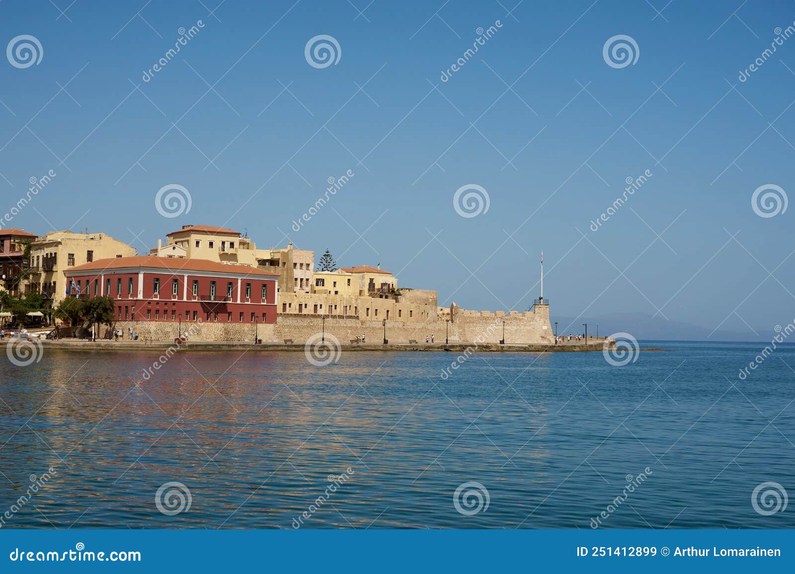 An Ancient Port of Chania on the Island of Crete Stock Image - Image of ...