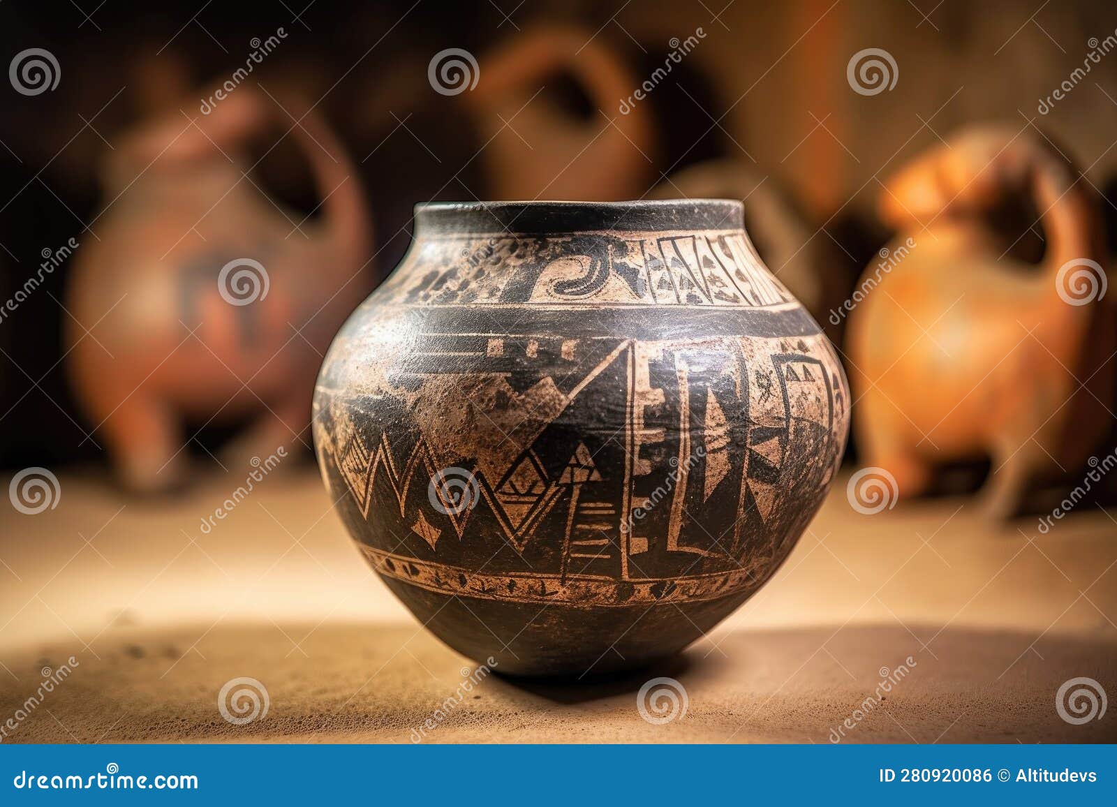 Ancient Pottery with Mysterious Inscriptions and Markings Stock ...