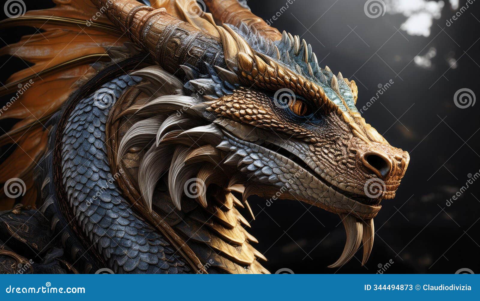 Ancient Prehistoric Dragon, AI Generated Stock Illustration ...
