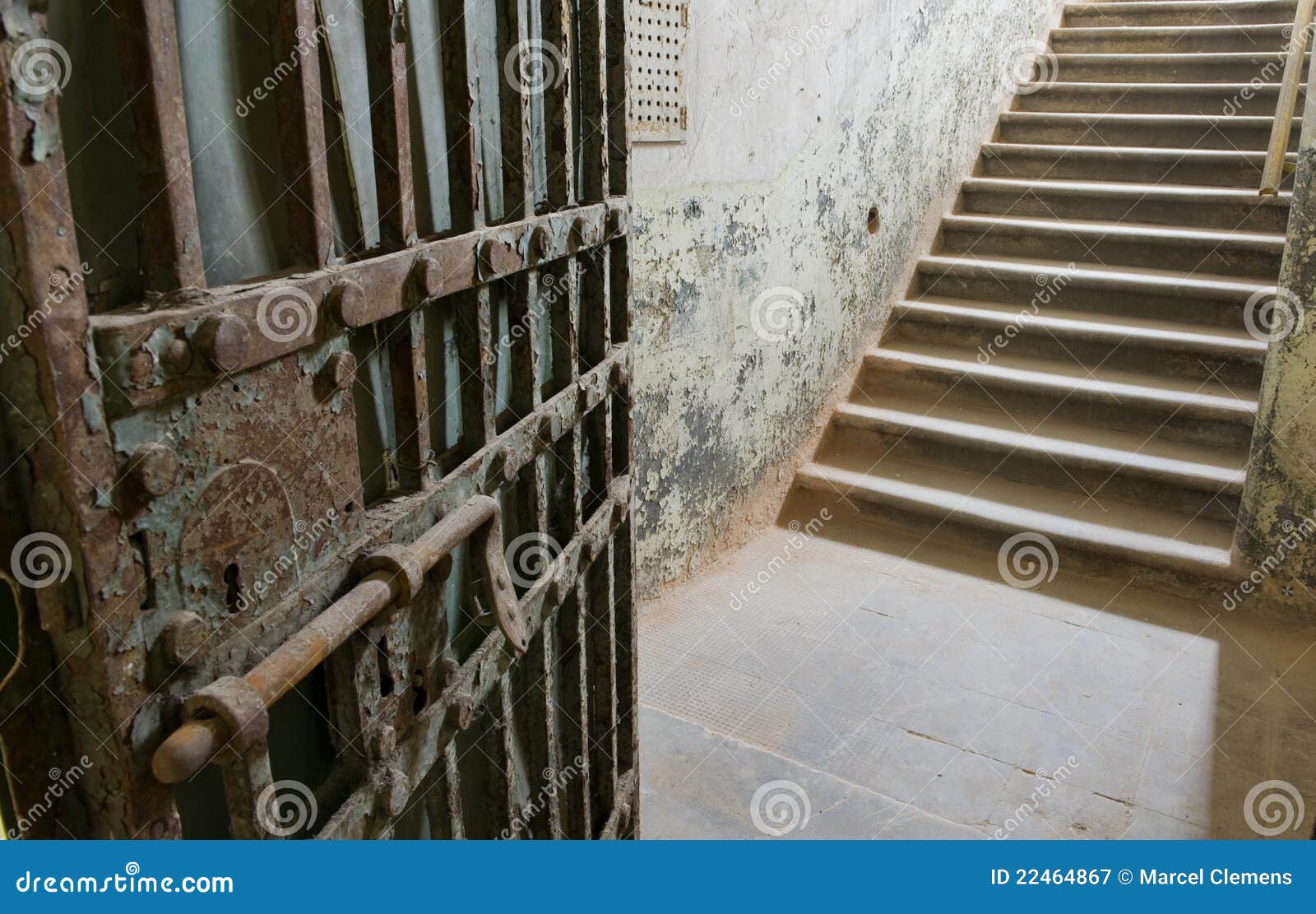 Ancient Prison Door Opening To Steps, and Way Out Stock Image - Image ...