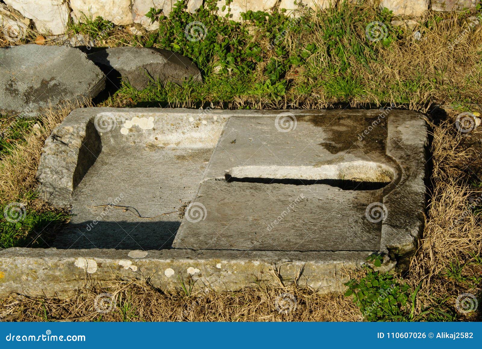 Ancient Privat Stone Toilet Stock Photo - Image of archaeological ...